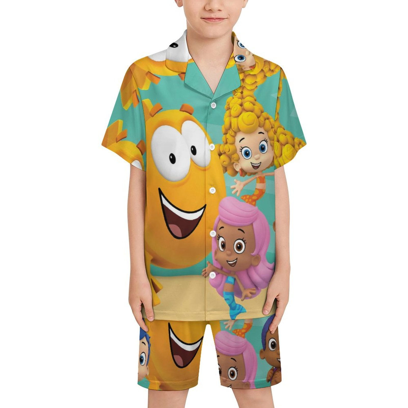 Octonauts Boys Silk Pajamas Button Down Sleepwear Satin Nightwear 2 Pcs ...