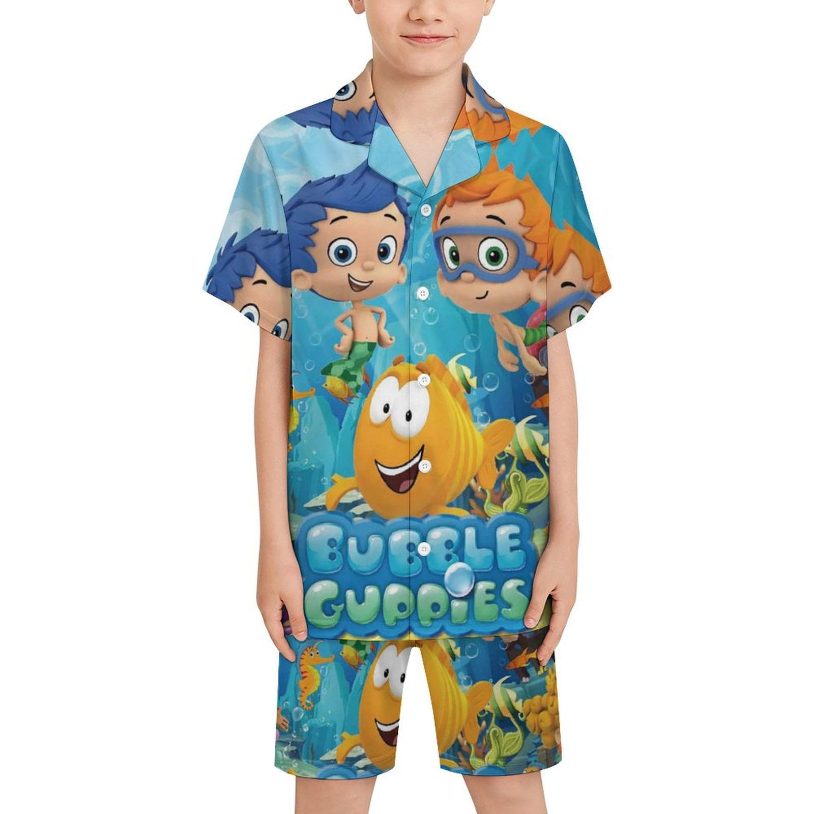 Octonauts Boys Silk Pajamas Button Down Sleepwear Satin Nightwear 2 Pcs ...