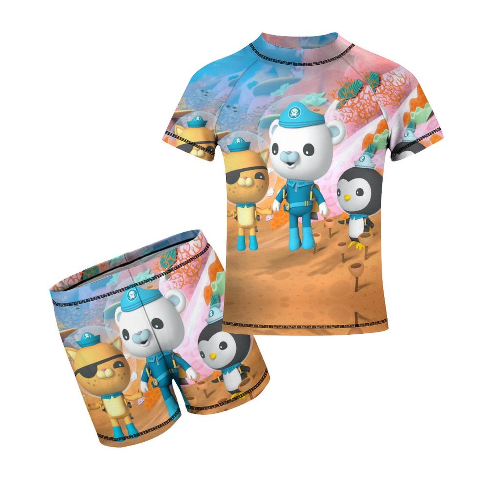 Octonauts Boys Two Piece Rash Guard Swimsuits Kids Short Sleeve ...