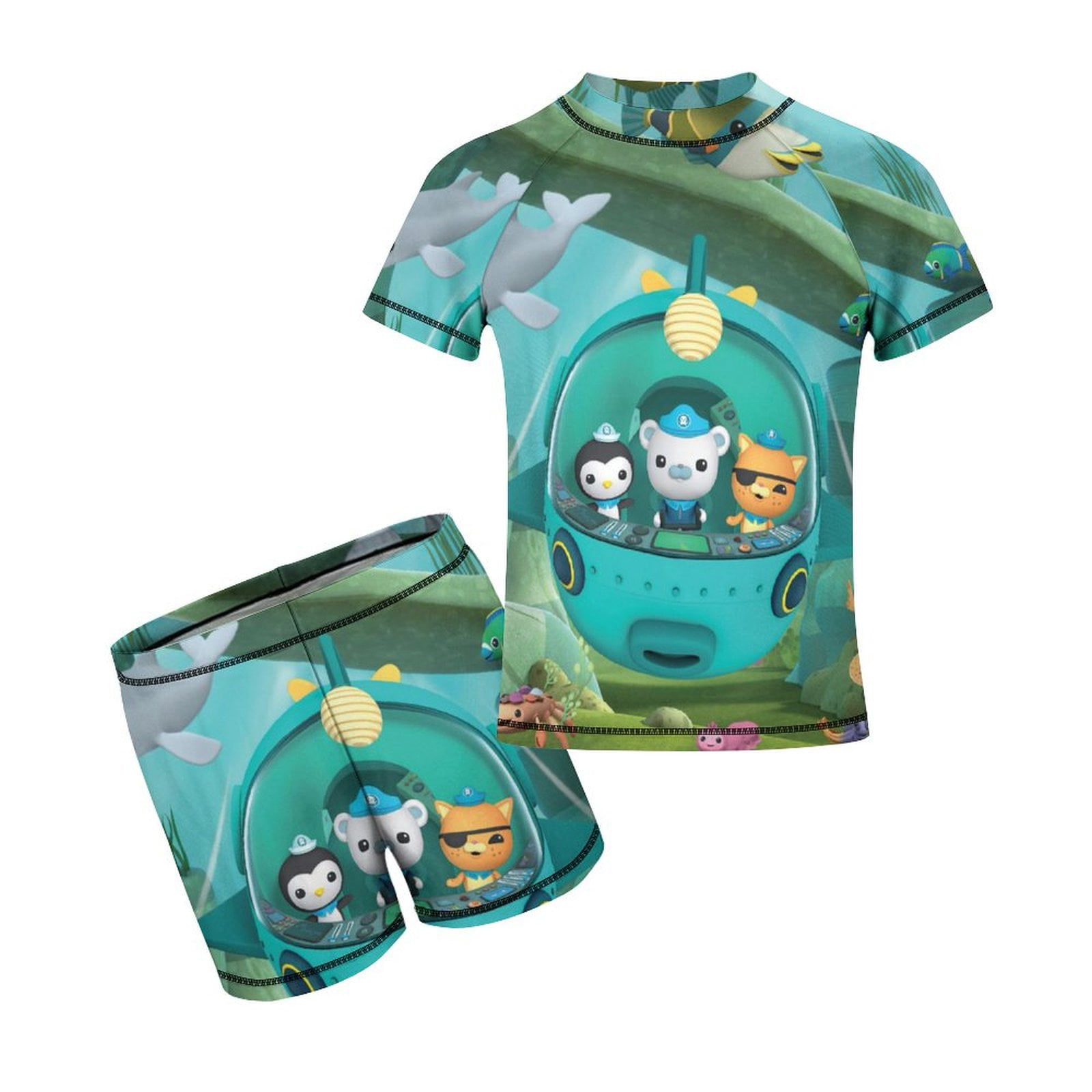 Octonauts Boys Two Piece Swimsuit Kids Swimwear Set Short Sleeve ...