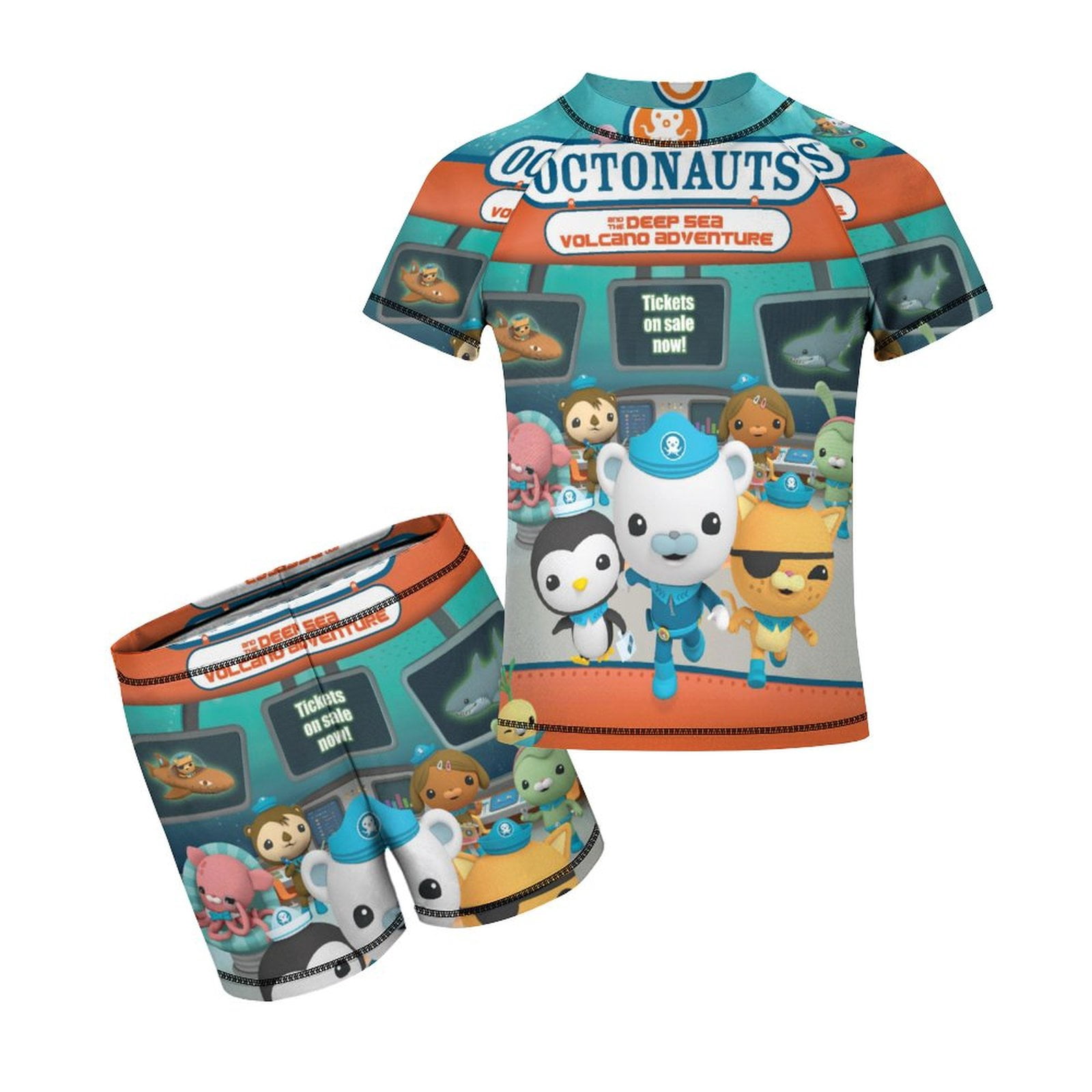 Octonauts Boys Two Piece Swimsuit Kids Swimwear Set Short Sleeve ...