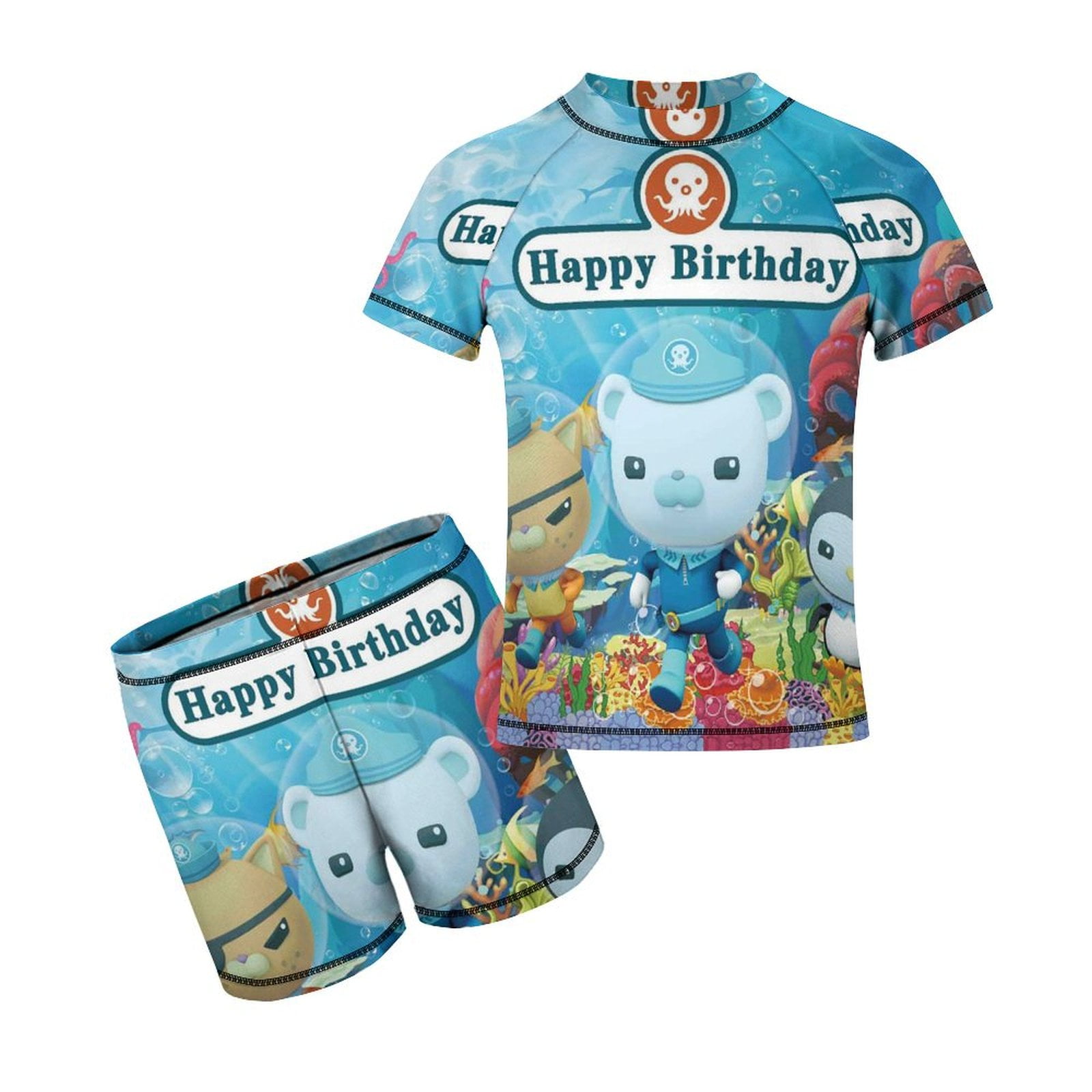Octonauts Boys Two Piece Swimsuit Kids Swimwear Set Short Sleeve ...