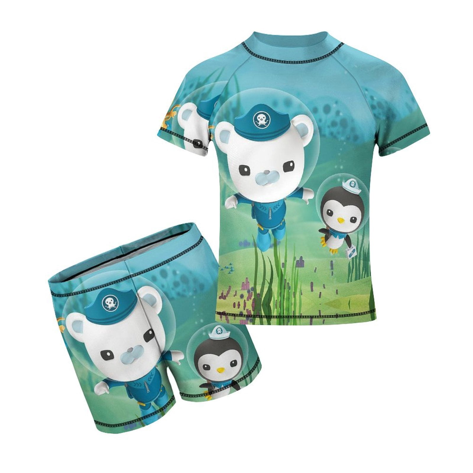 Octonauts Boys Two Piece Swimsuit Kids Swimwear Set Short Sleeve ...