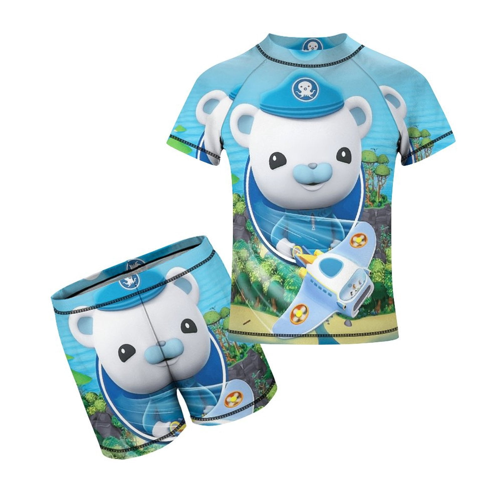 Octonauts Boys Two Piece Swimsuit Kids Swimwear Set Short Sleeve ...