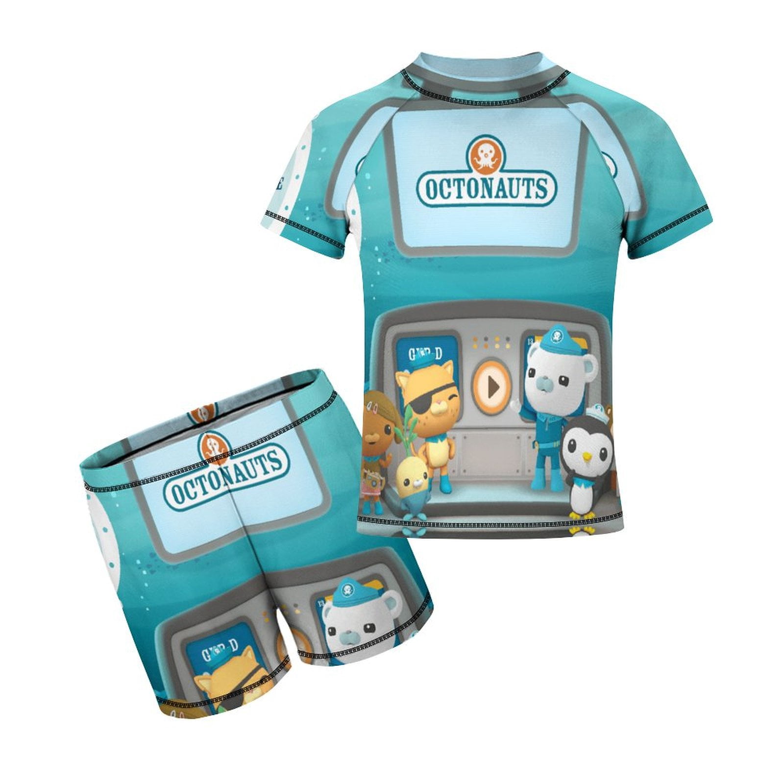 Octonauts Boys Two Piece Swimsuit Kids Swimwear Set Short Sleeve ...