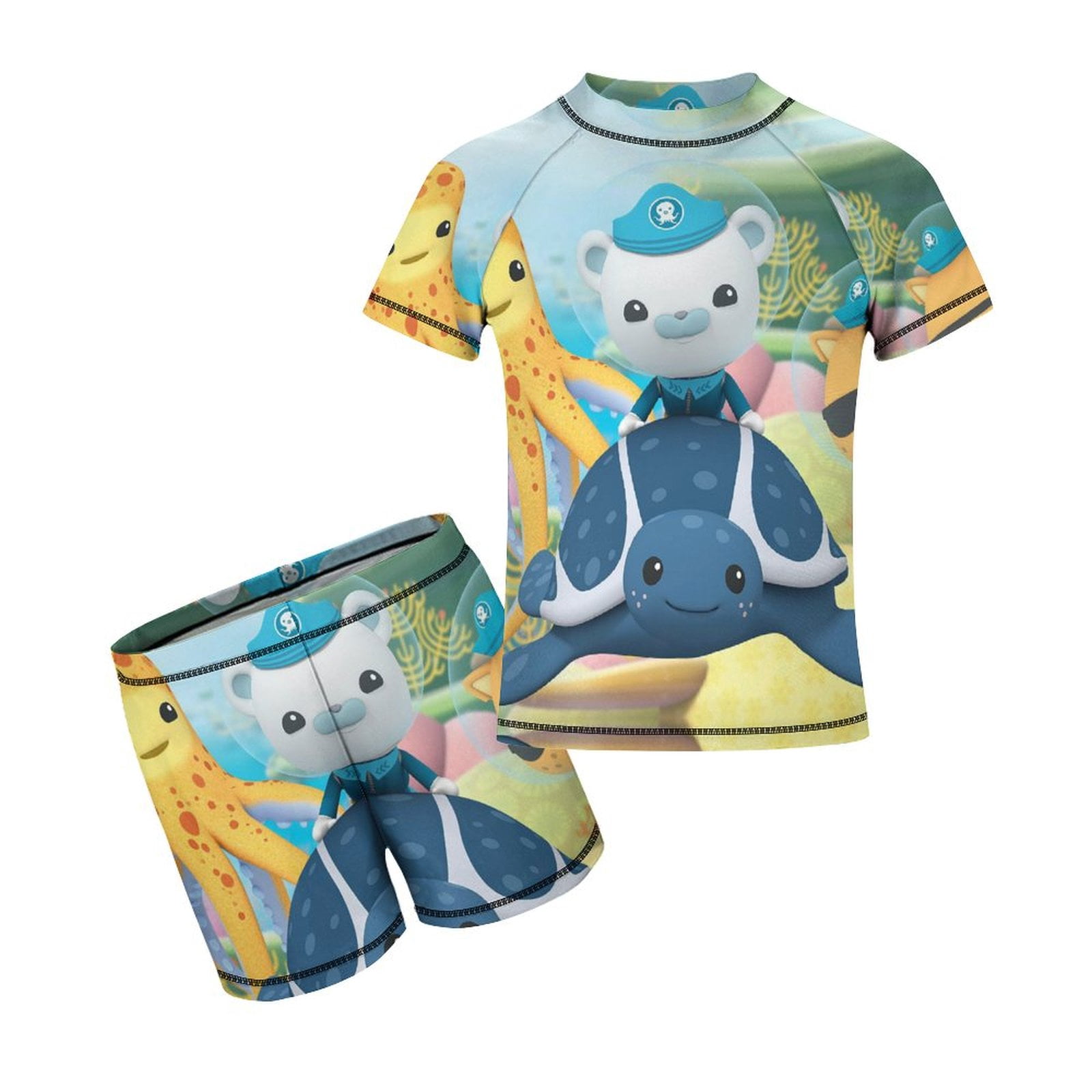 Octonauts Boys Two Piece Swimsuit Kids Swimwear Set Short Sleeve ...