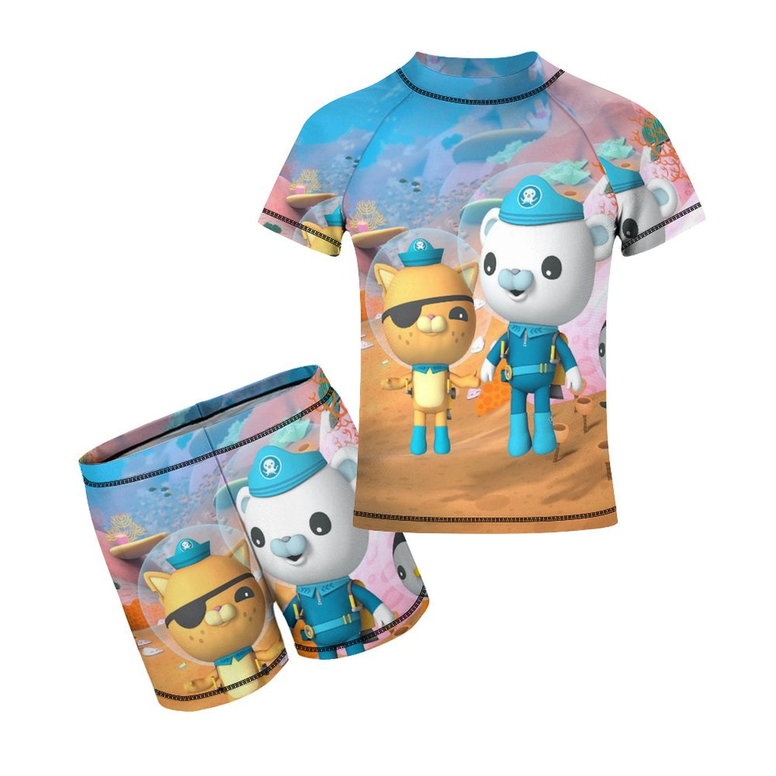 Octonauts Boys Two Piece Swimsuit Kids Swimwear Set Short Sleeve ...