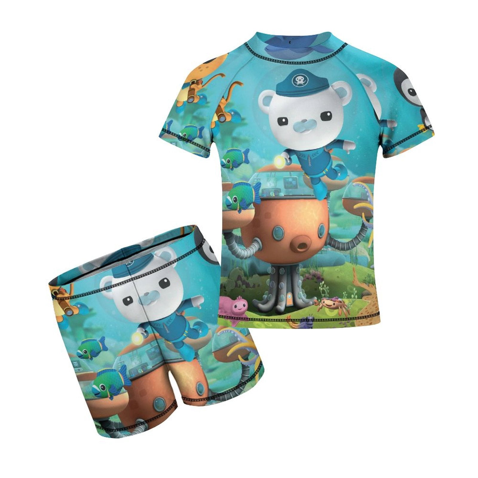 Octonauts Boys Two Piece Swimsuit Kids Swimwear Set Short Sleeve ...