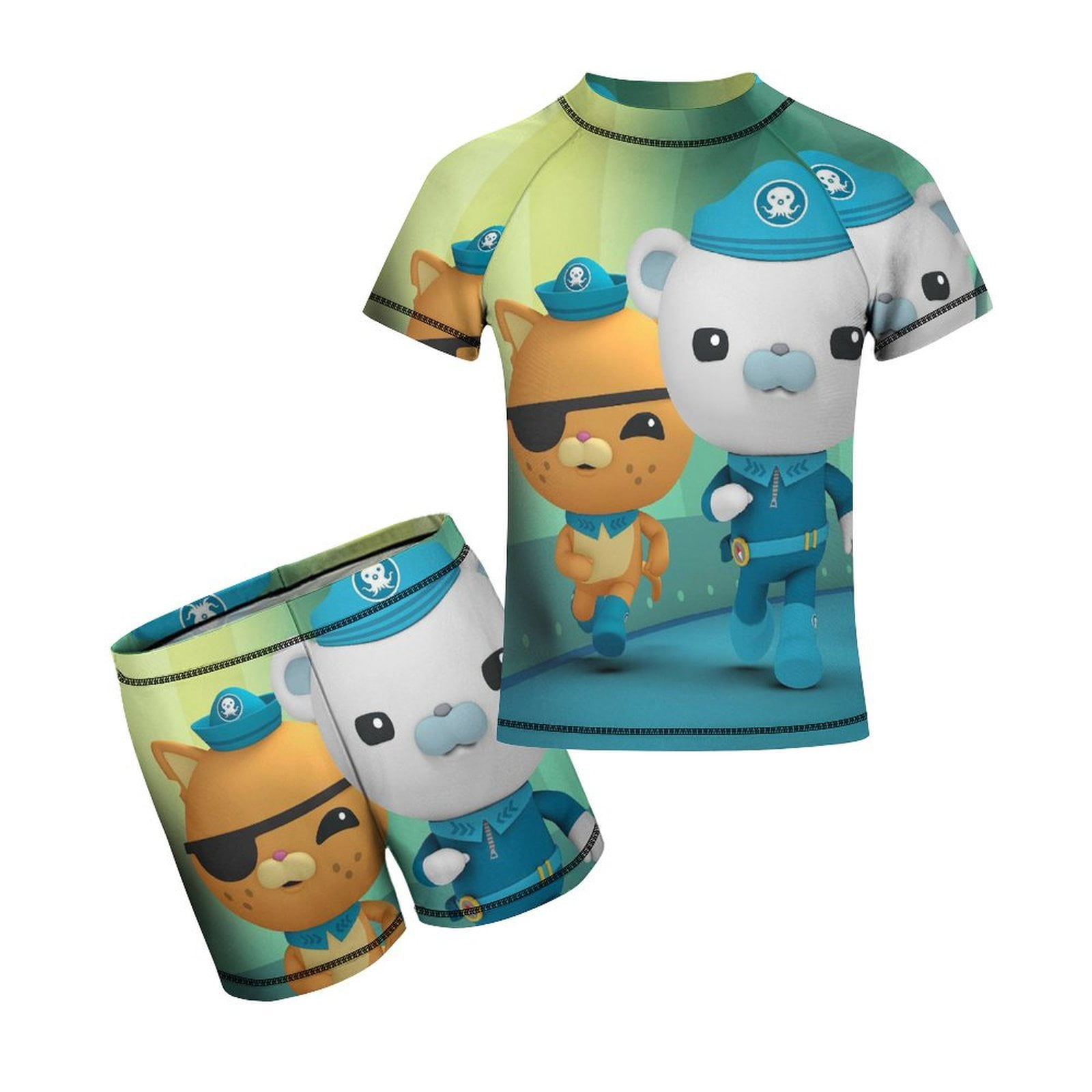 Octonauts Boys Two Piece Swimsuit Kids Swimwear Set Short Sleeve ...