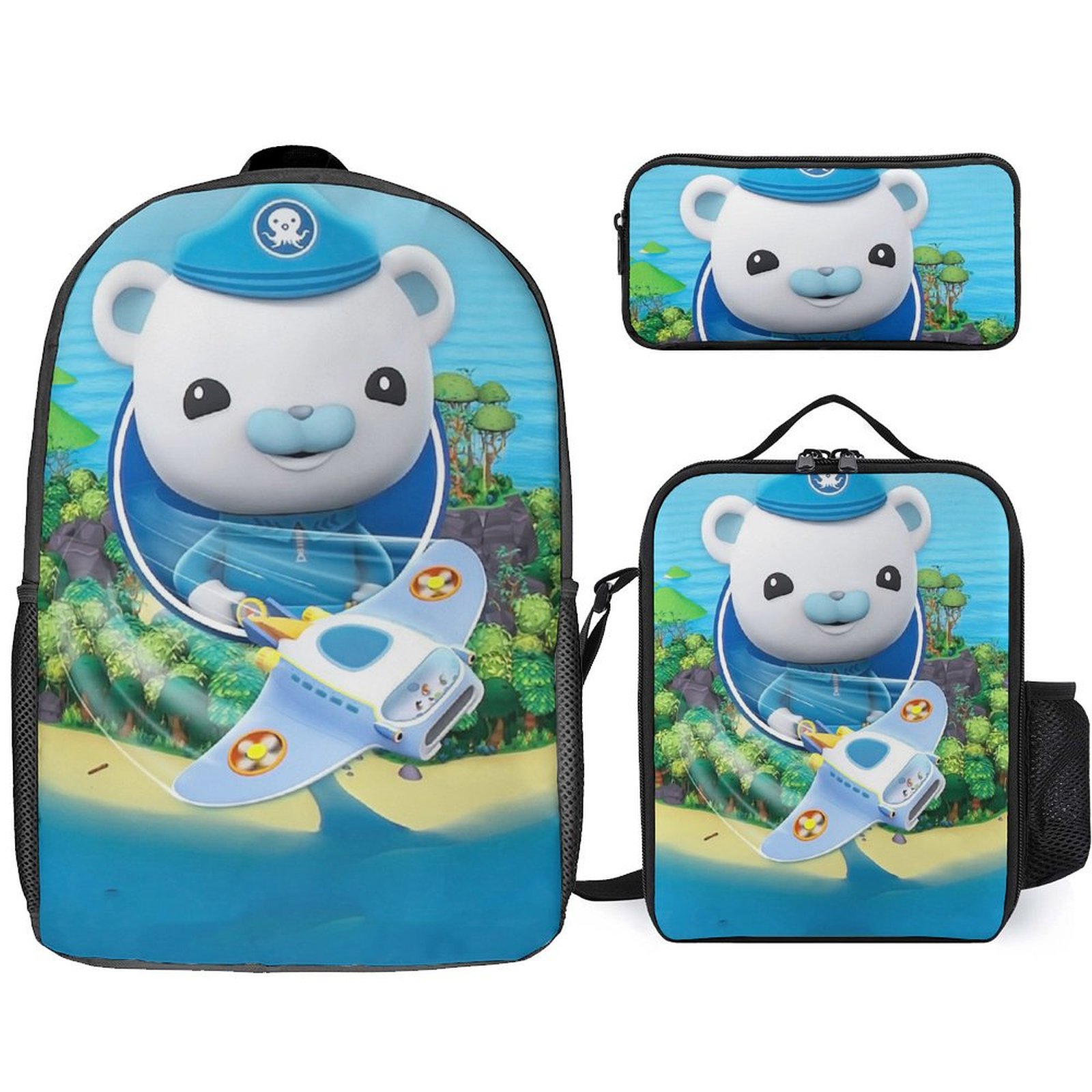 The Octonauts Captain Schoolbag With Lunch Bag Pencil Case Set Unisex ...