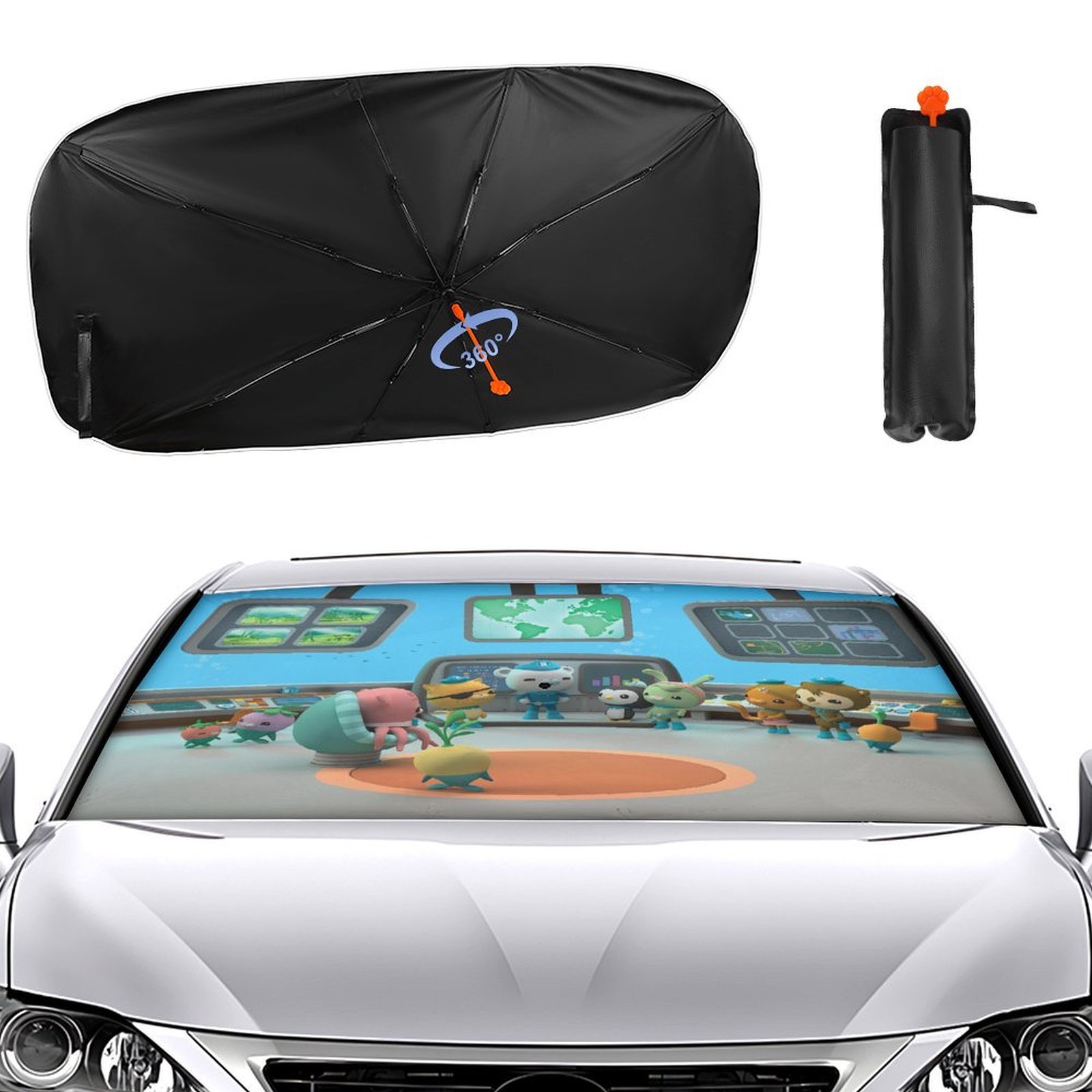 Octonauts Car Sun Shade Windshield Umbrella, Foldable Car Umbrella ...
