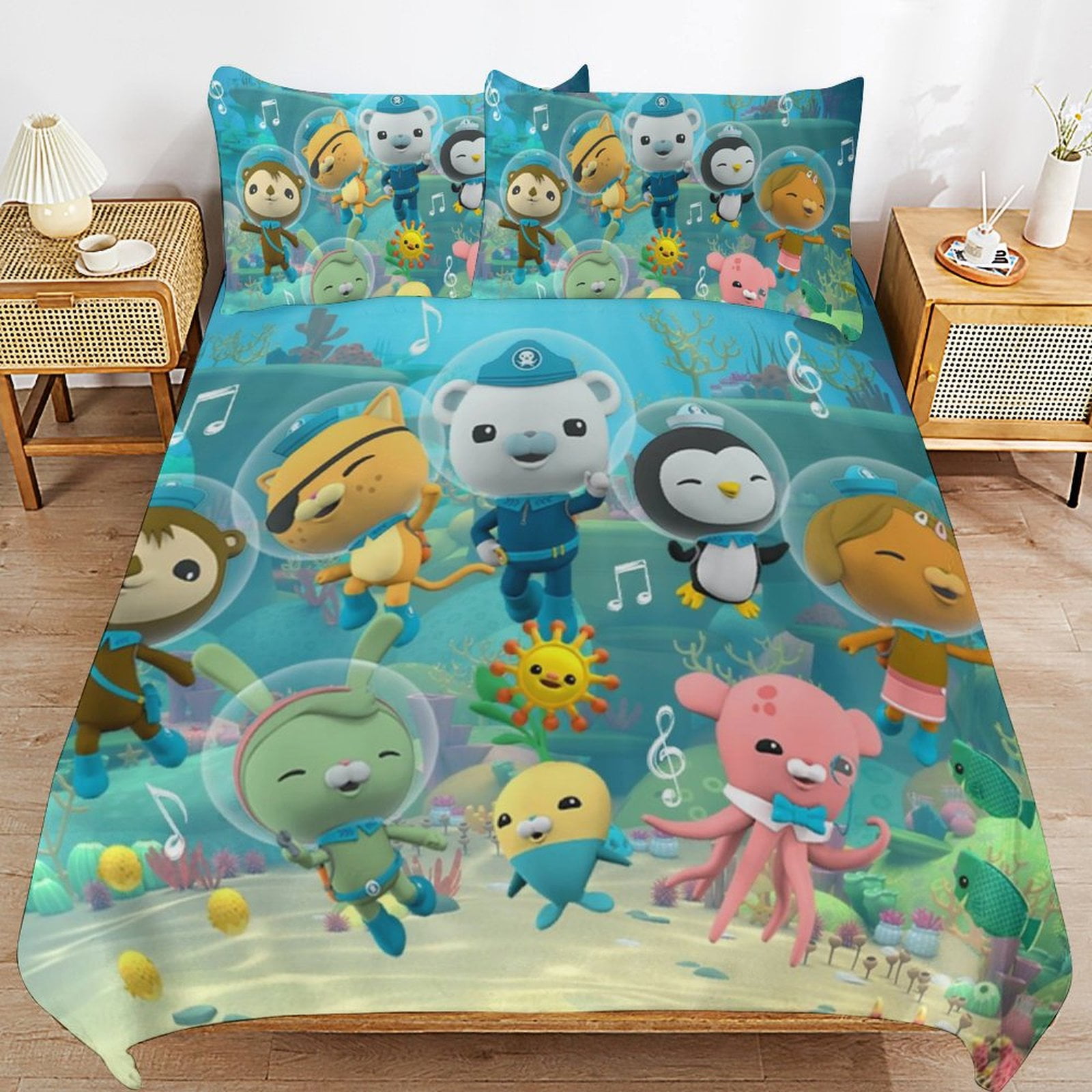 Octonauts Duvet Cover Set Cartoon Print Bedding Set 3pcs for Kids Boys ...