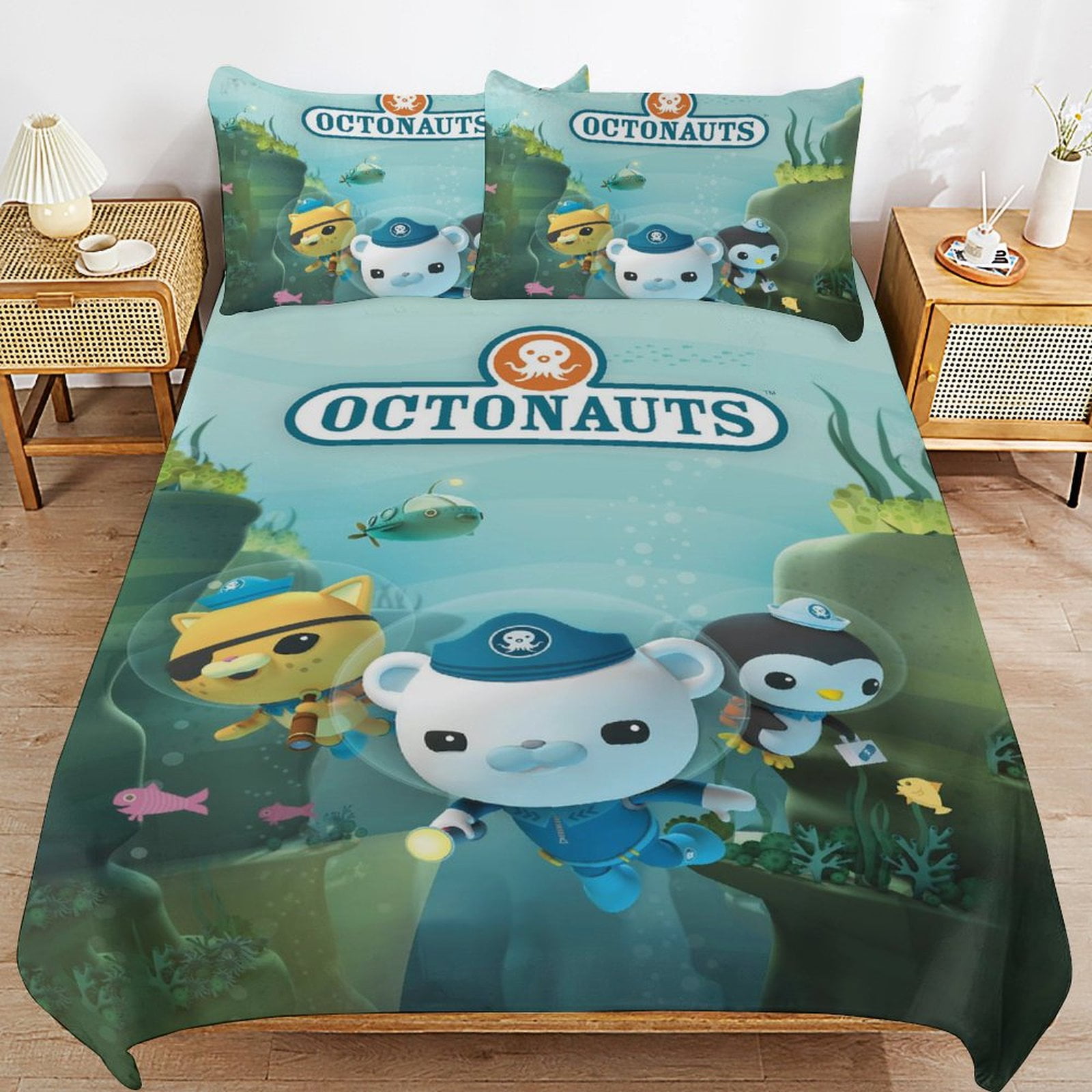 Octonauts Duvet Cover Set Cartoon Print Bedding Set 3pcs for Kids Boys ...