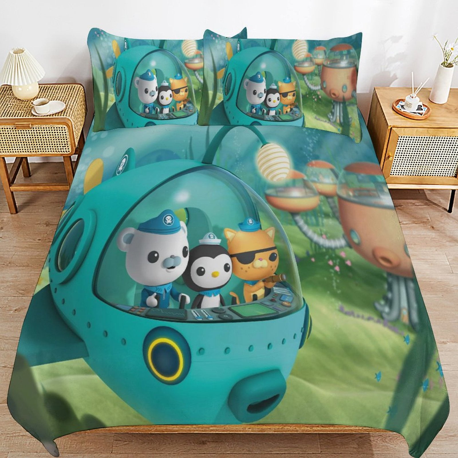 Octonauts Duvet Cover Set Cartoon Print Bedding Set 3pcs for Kids Boys ...