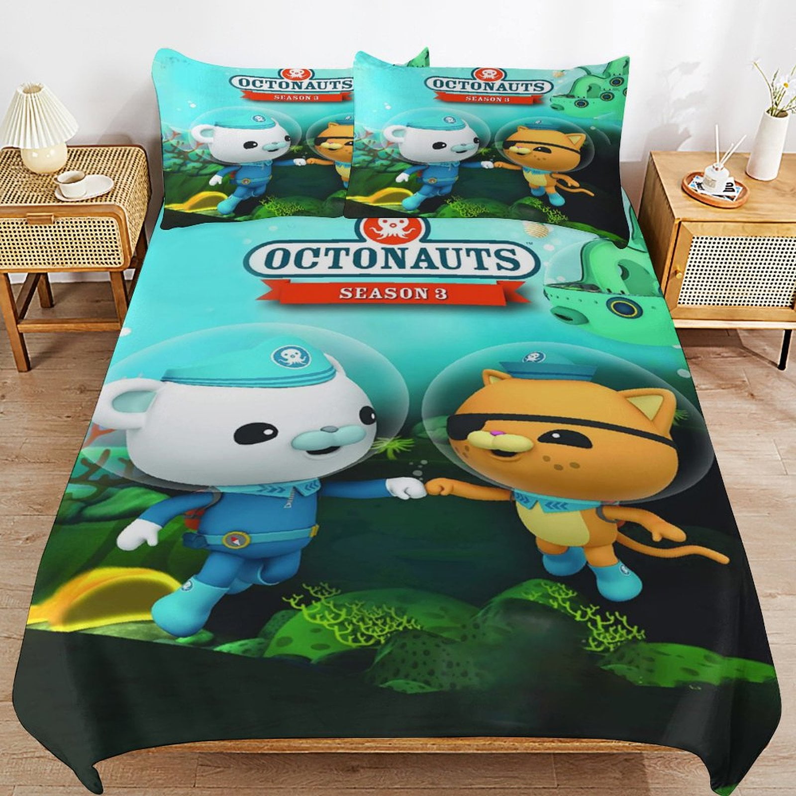 Octonauts Duvet Cover Set Cartoon Print Bedding Set 3pcs for Kids Boys ...