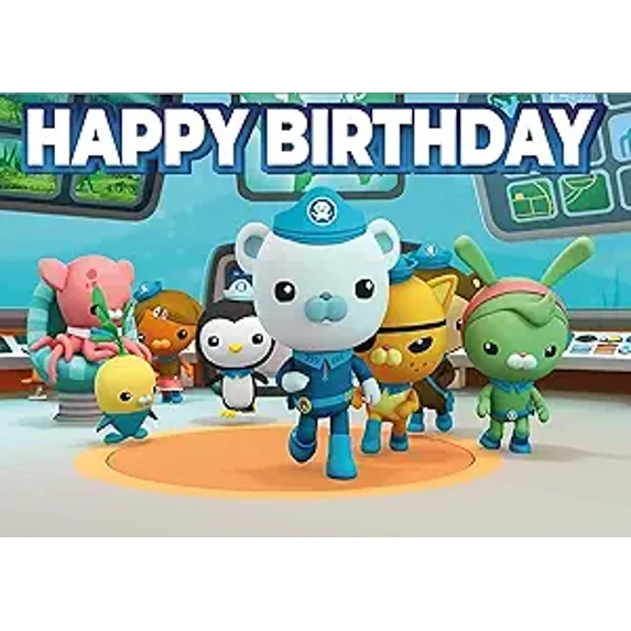 Octonauts Happy Birthday Edible Image Cake Topper For Quarter Sheet ...