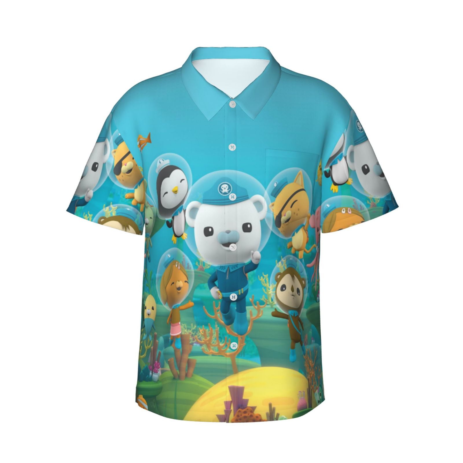 Octonauts Hawaiian Shirt for Men Cartoon Printed Beach Shirts Vacation ...