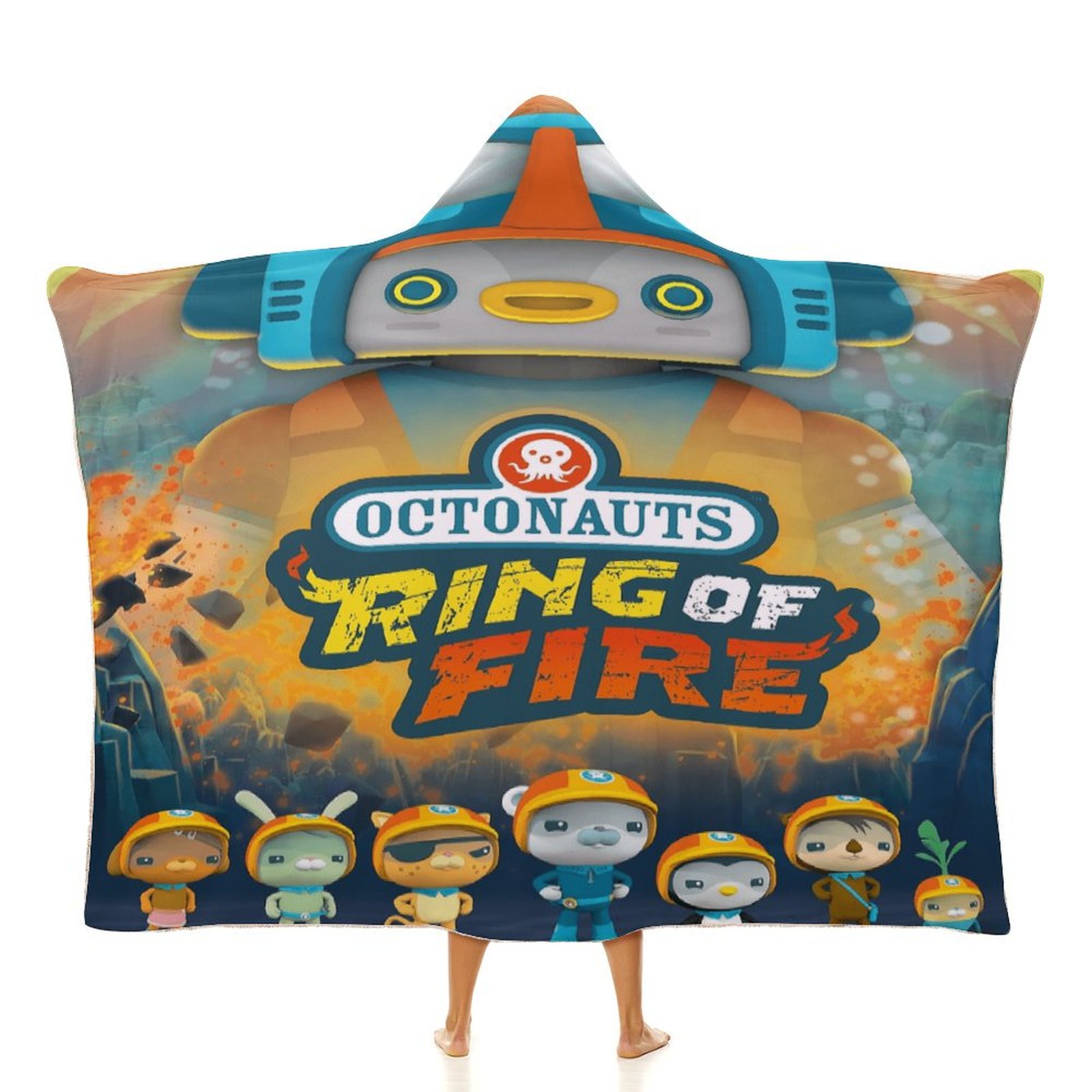 Octonauts Hooded Blanket Poncho Wearable Blanket Hoodie Flannel Throw ...