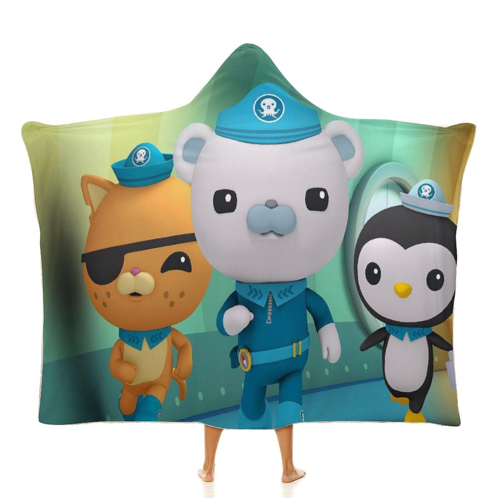 Octonauts Hooded Blanket Poncho Wearable Blanket Hoodie Flannel Throw ...