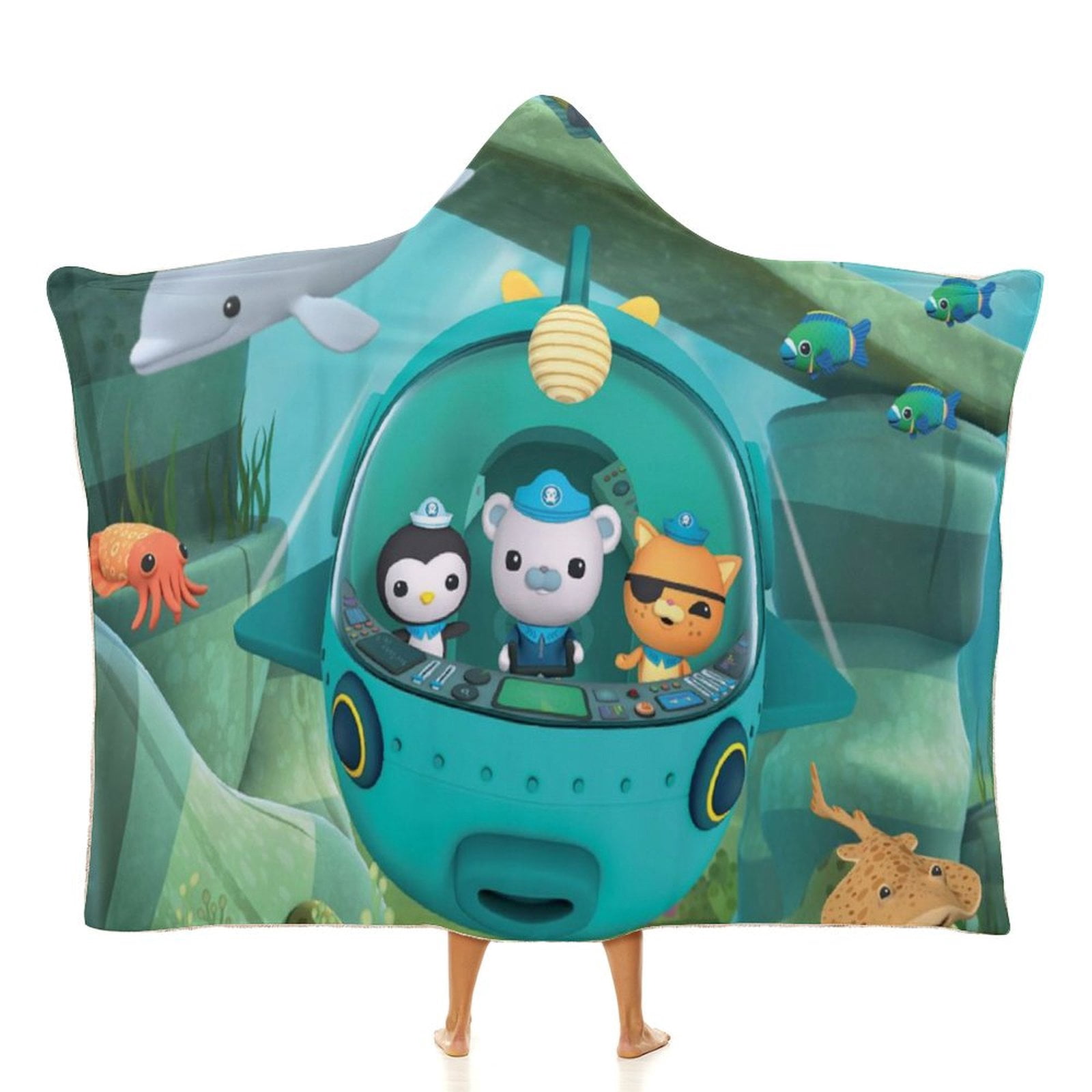 Octonauts Hooded Blanket Poncho Wearable Blanket Hoodie Flannel Throw ...