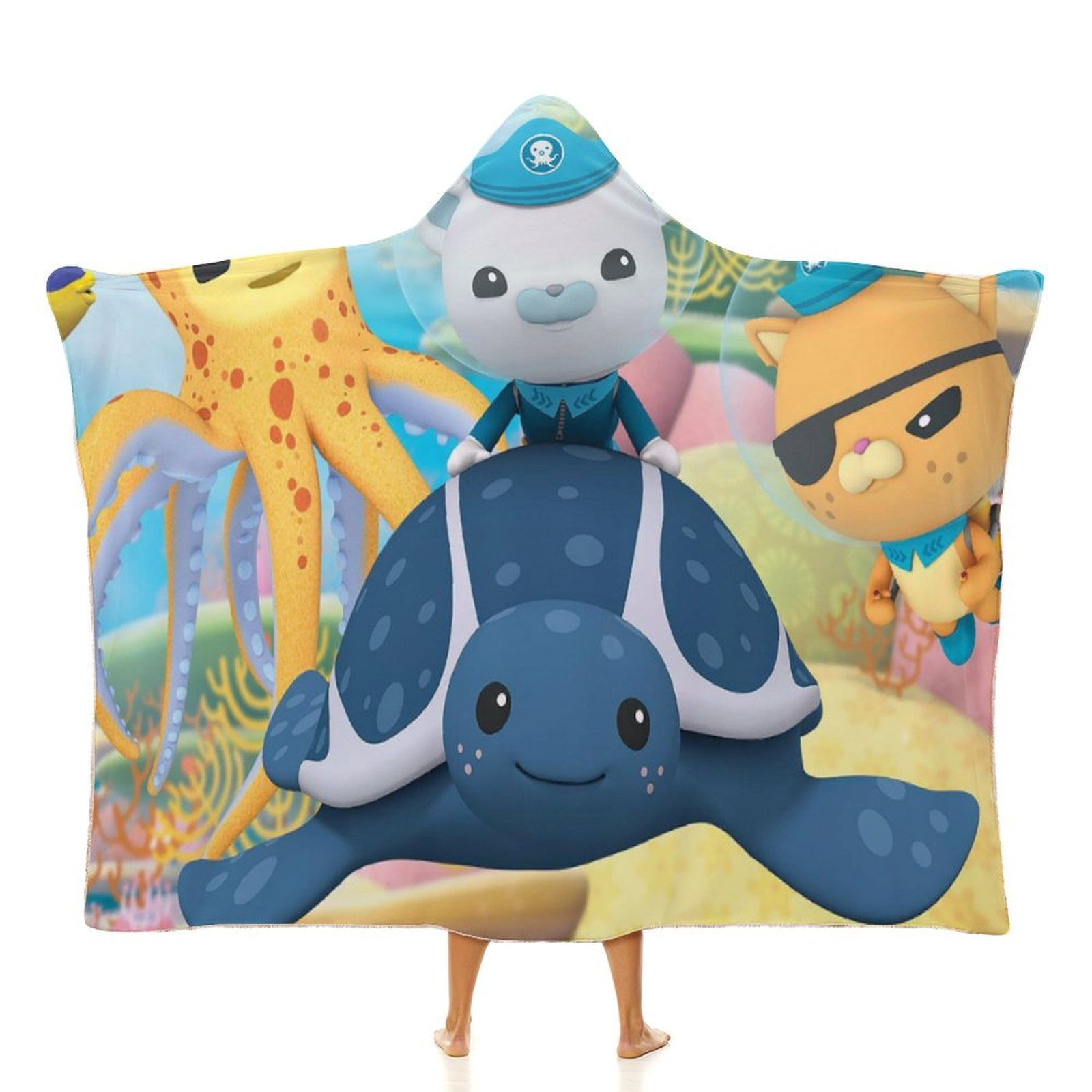Octonauts Hooded Blanket Poncho Wearable Blanket Hoodie Flannel Throw ...