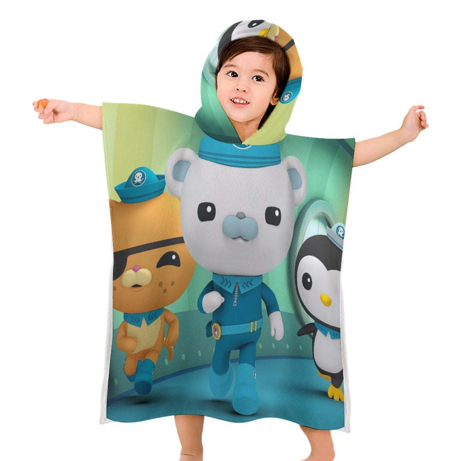 Octonauts Kids Beach Towels with Hood Soft Quick Dry Absorbent Hooded ...