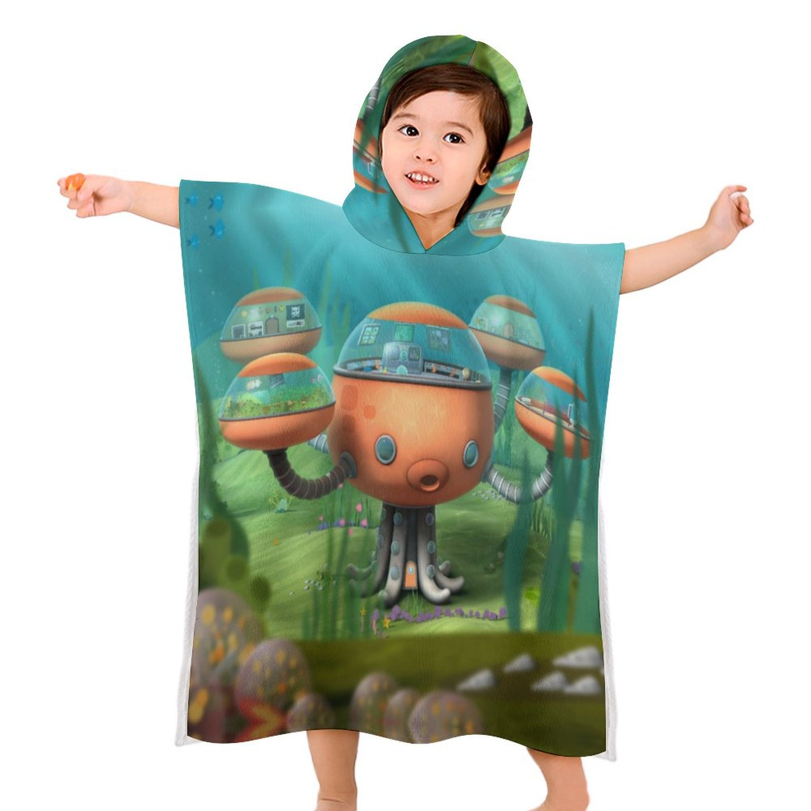 Octonauts Kids Beach Towels with Hood Soft Quick Dry Absorbent Hooded ...