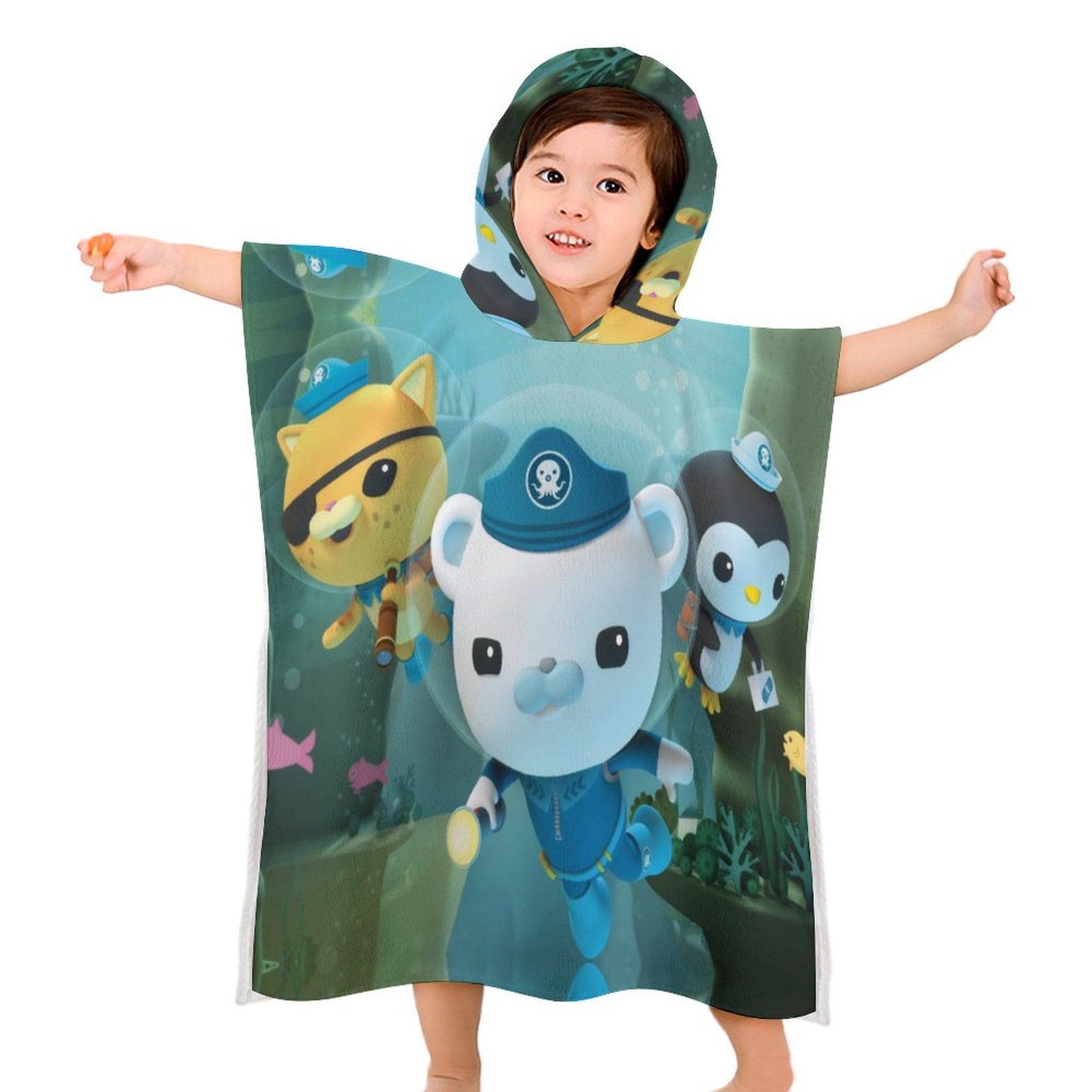Octonauts Kids Beach Towels with Hood Soft Quick Dry Absorbent Hooded ...