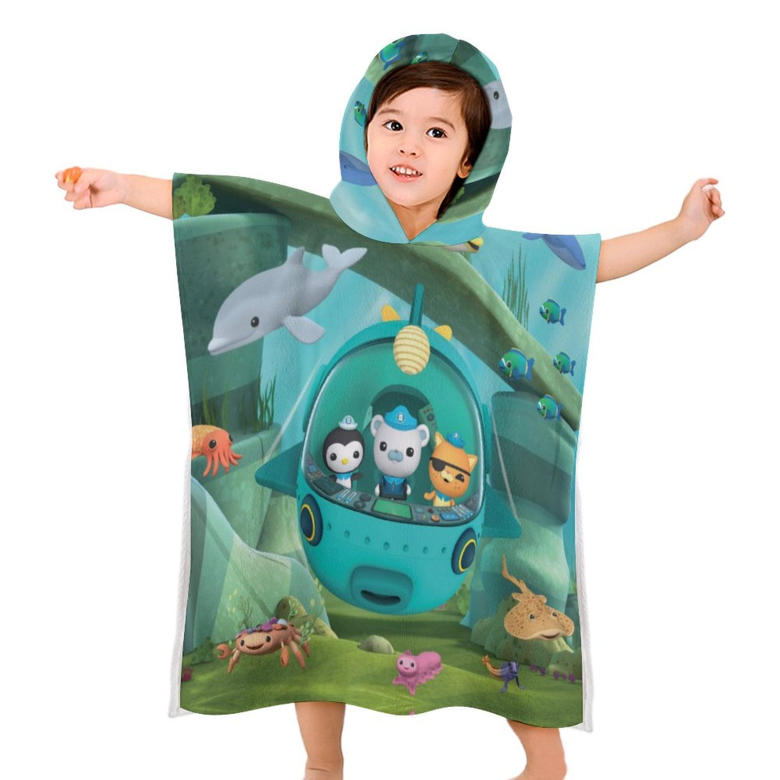 Octonauts Kids Beach Towels with Hood Soft Quick Dry Absorbent Hooded ...