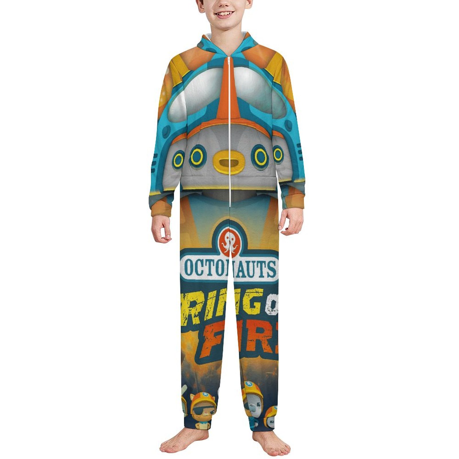 Octonauts Kids Pajamas One Piece Hooded Union Suit Onesie PJs Sleepwear ...