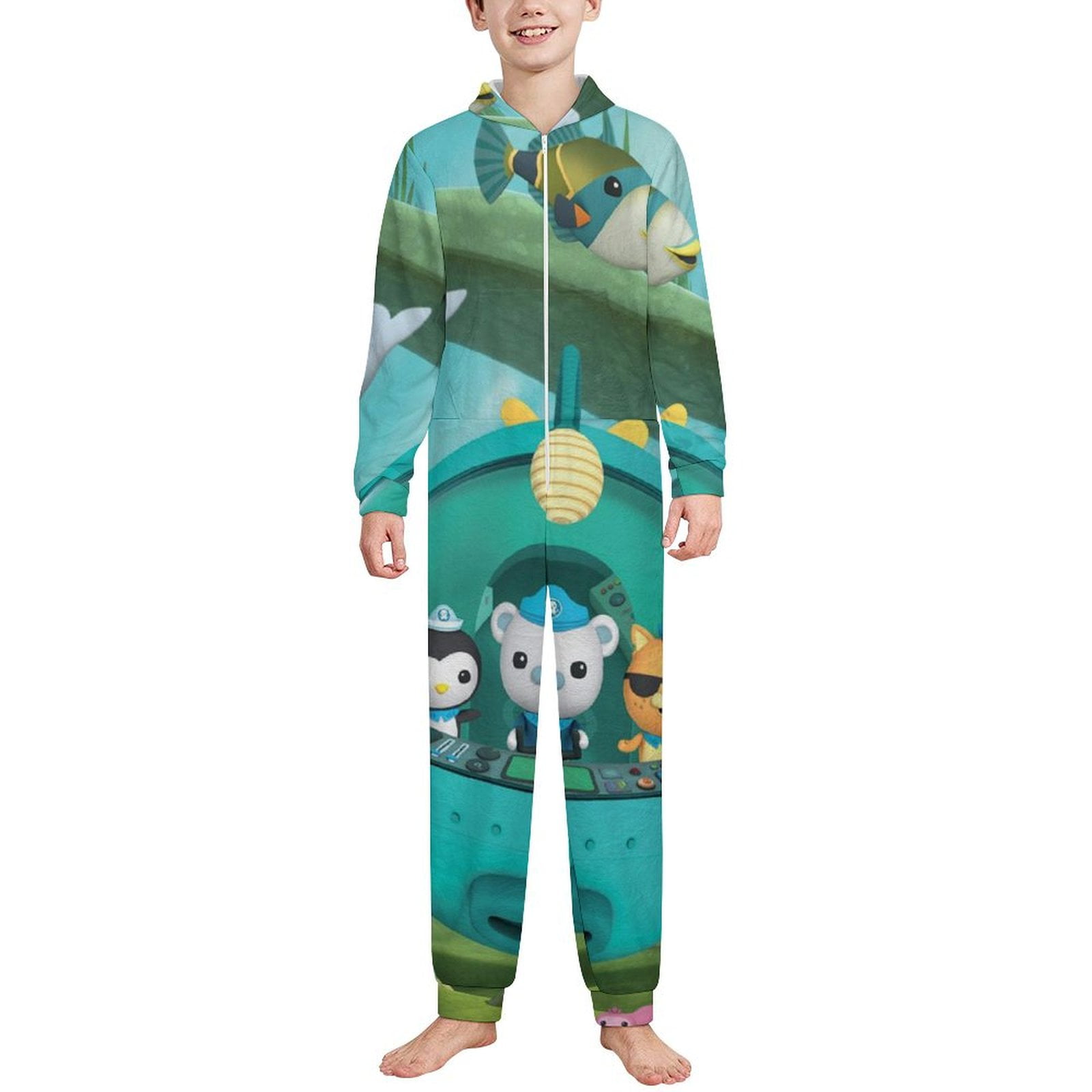 Octonauts Kids Pajamas One Piece Hooded Union Suit Onesie PJs Sleepwear ...