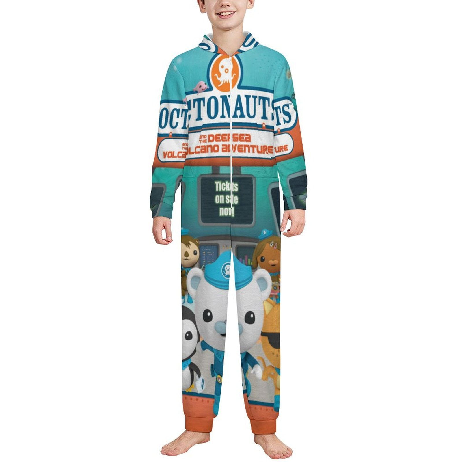 Octonauts Kids Pajamas One Piece Hooded Union Suit Onesie PJs Sleepwear ...