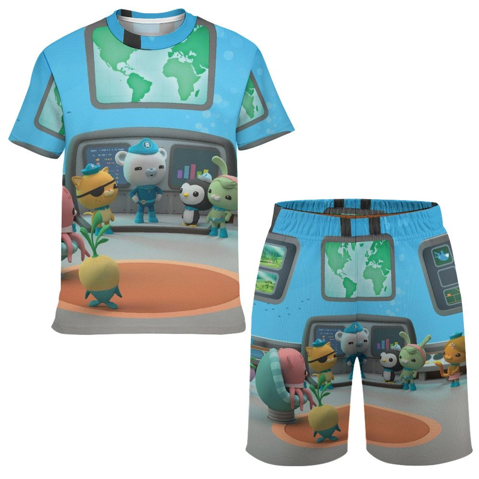 Octonauts Kids Short Sleeve Mesh T-Shirt And Shorts Outfit Set Summer ...