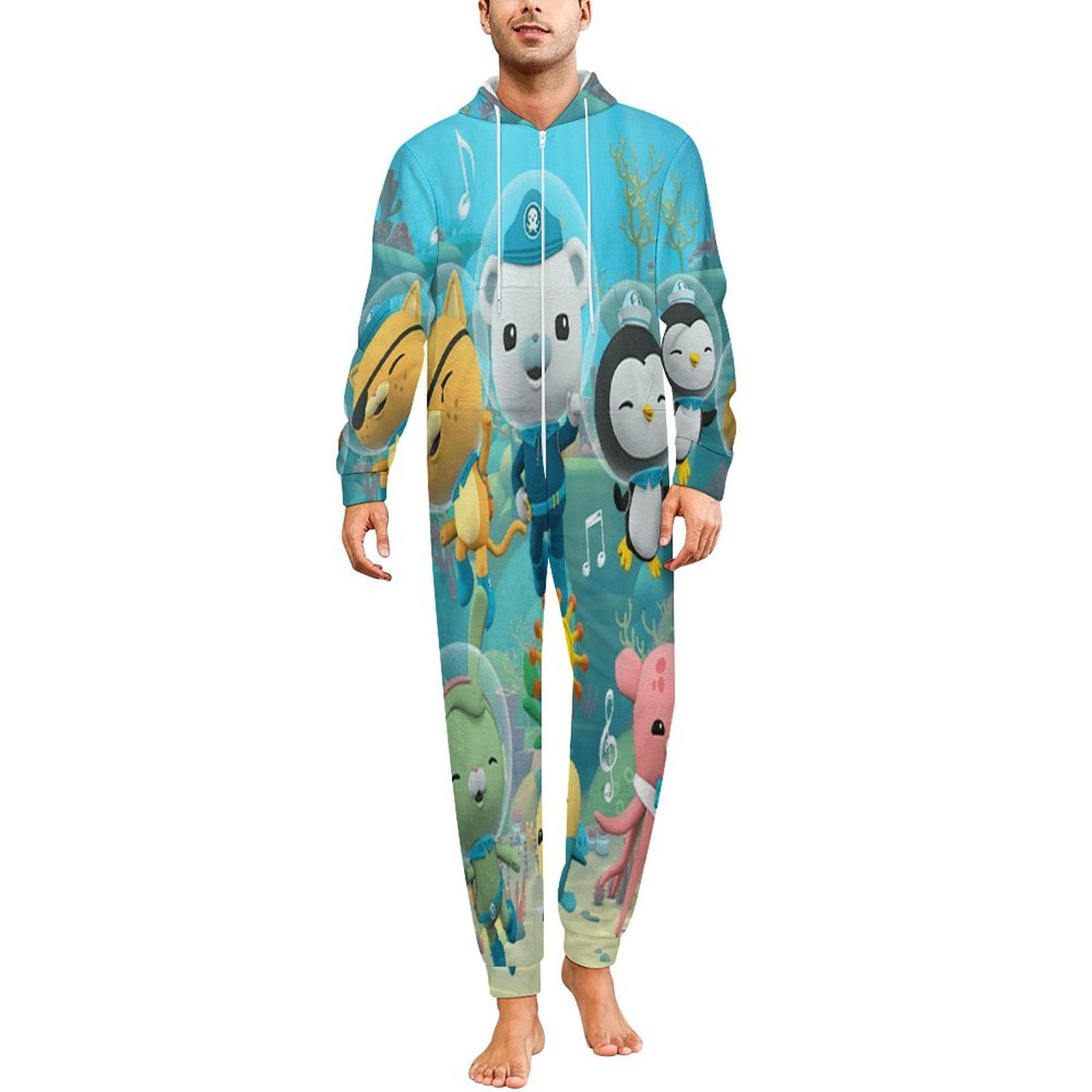 Octonauts Men's Hooded Jumpsuit Onesie Pajamas Cozy Zip Up One Piece Pajamas - Walmart.com