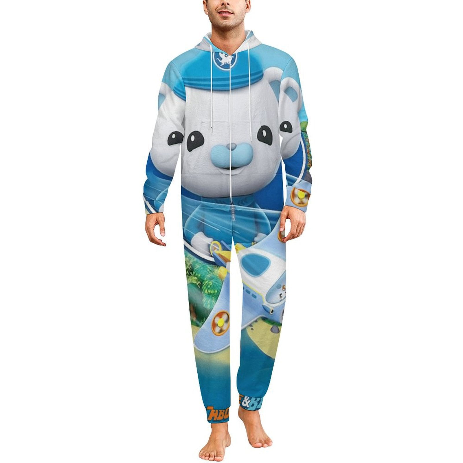 Octonauts Men's Hooded Jumpsuit Onesie Pajamas Cozy Zip Up One Piece ...