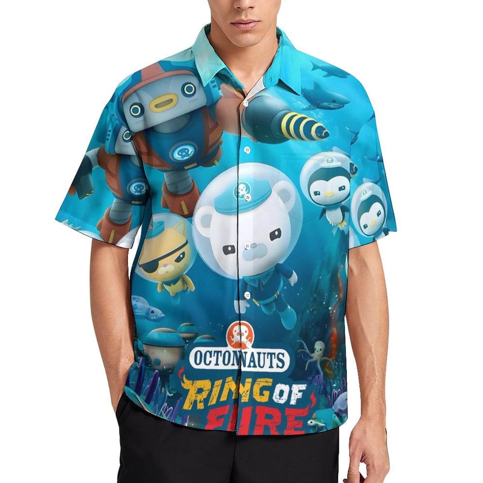 Octonauts Mens Hawaiian Shirt Short Sleeve Button Down Shirts Tropical ...