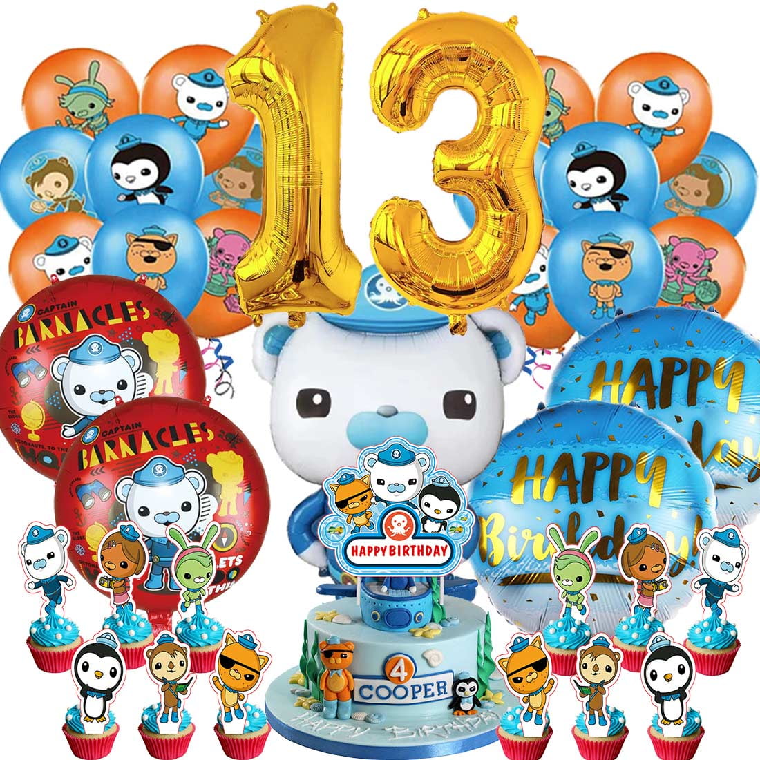 Octonauts Party Supplies 13th Decor Kit Balloons Birthday Cake Topper ...