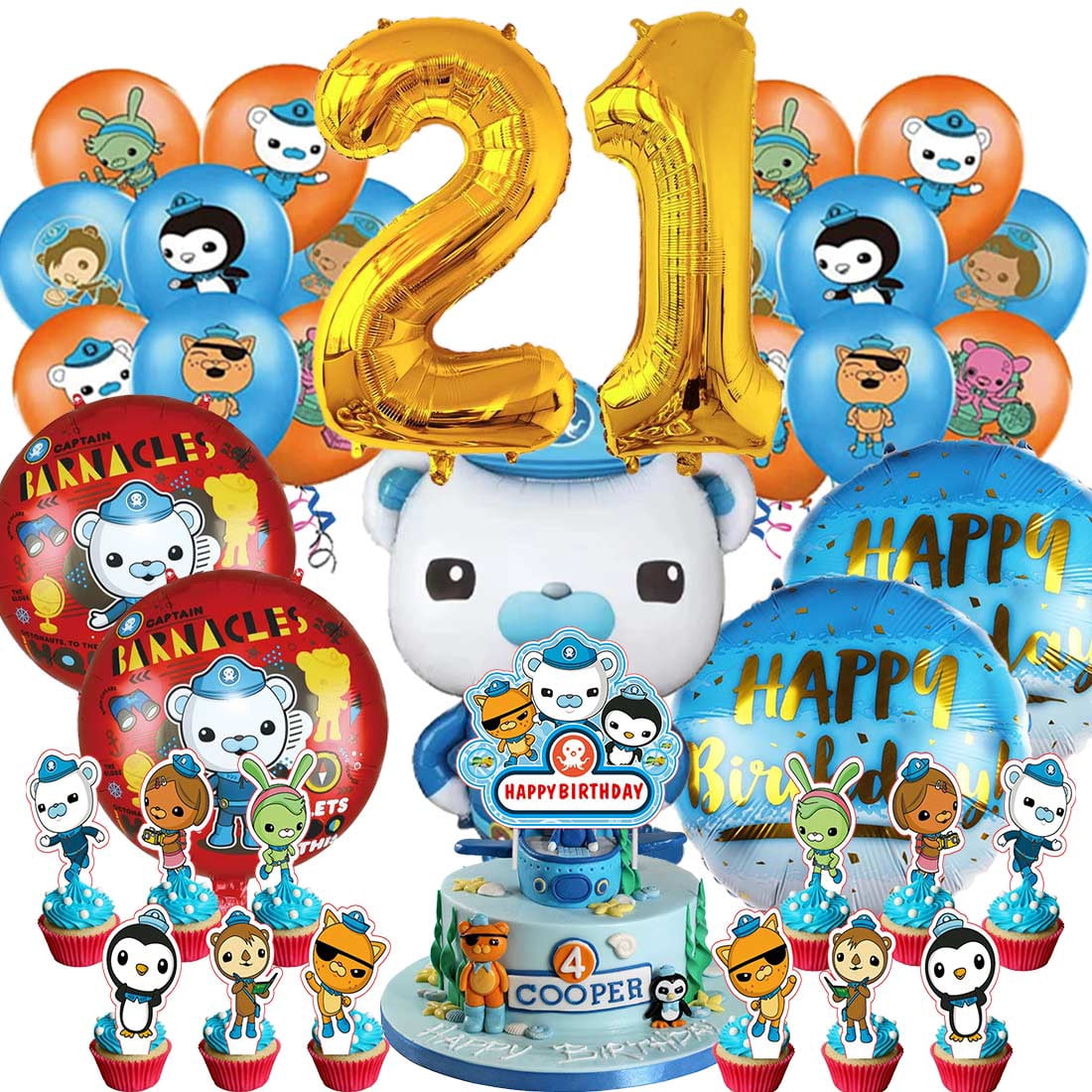 Octonauts Party Supplies 21th Decor Kit Balloons Birthday Cake Topper ...