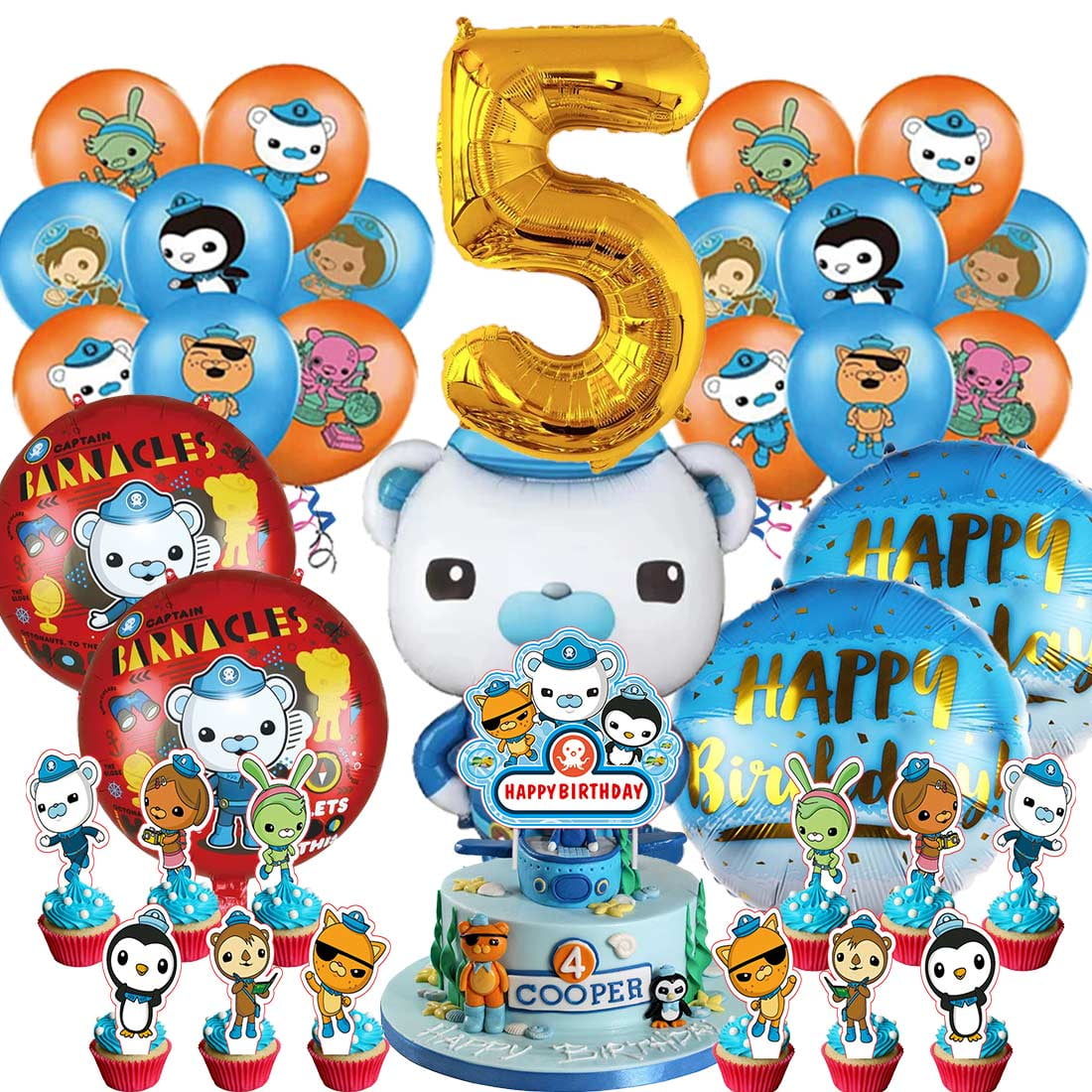 Octonauts Party Supplies 5th Decor Kit Balloons Birthday Cake Topper ...
