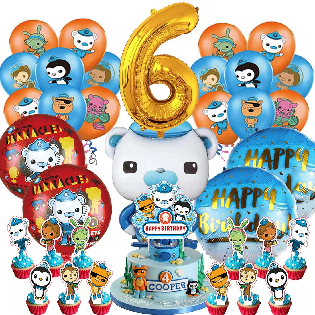 Octonauts Party Supplies 6th Decor Kit Balloons Birthday Cake Topper ...