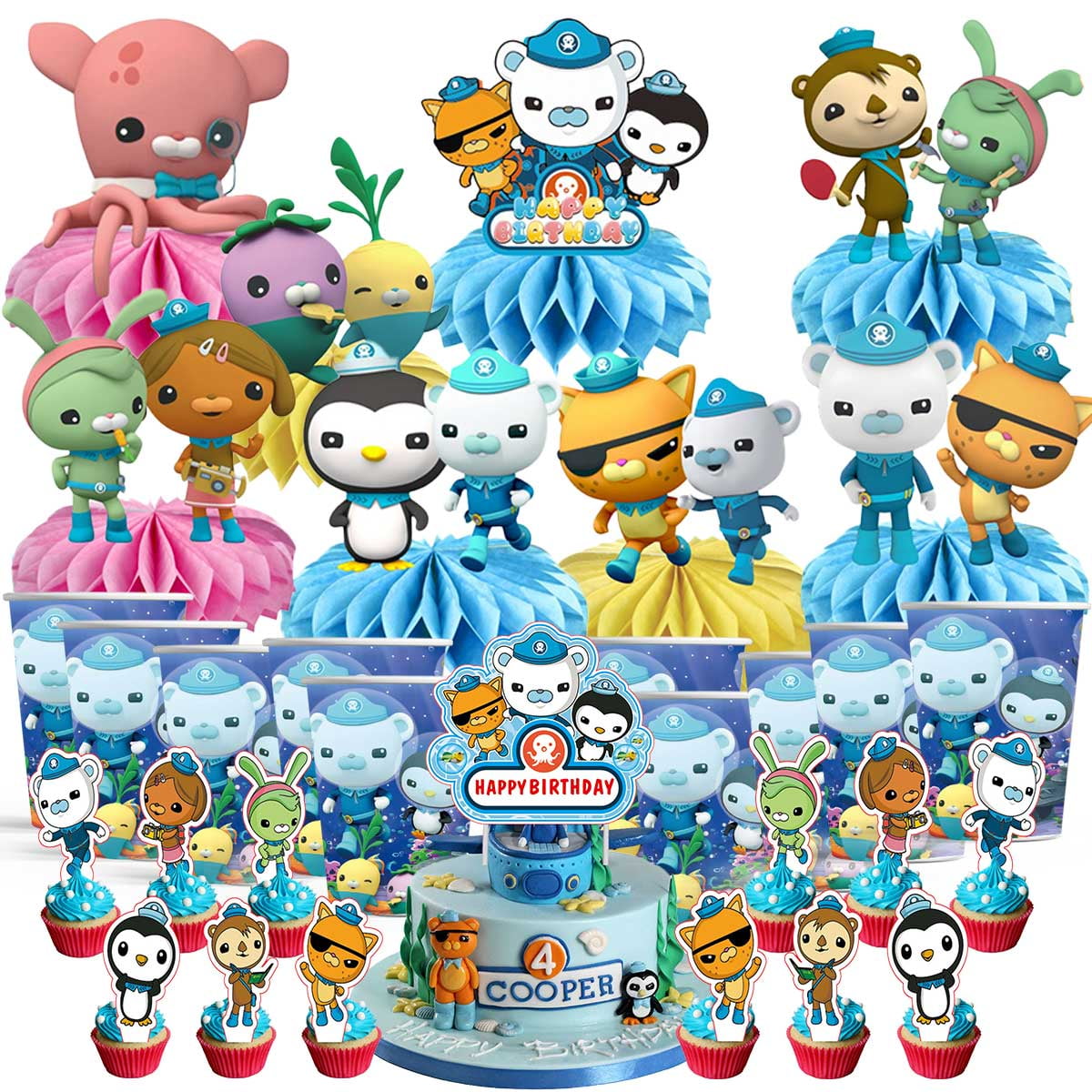 Octonauts Party Supplies Decor Cups Fans Decorations Honeycomb ...