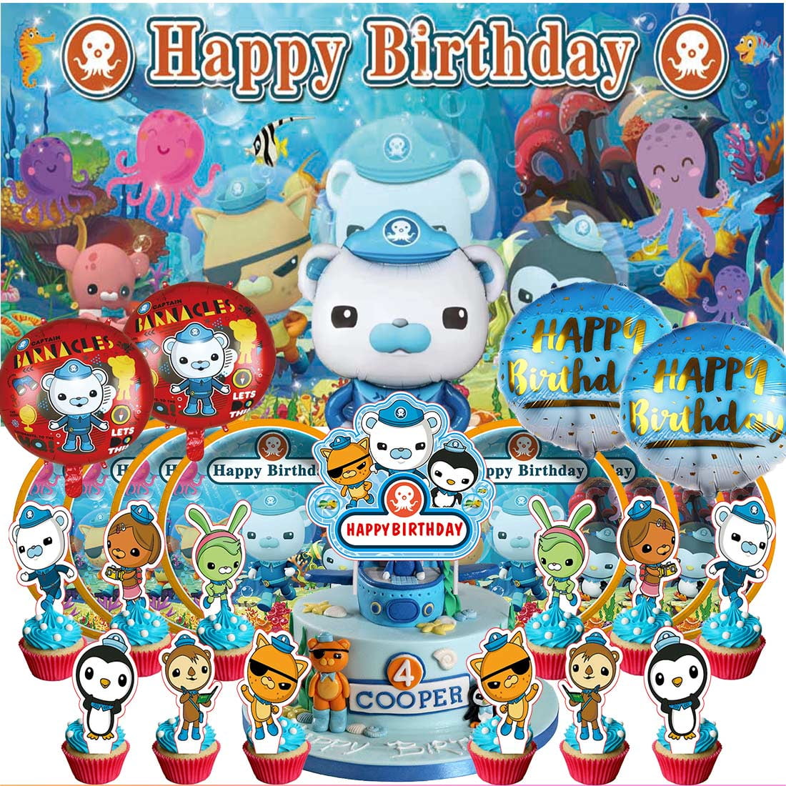 Octonauts Party Supplies Decor Tableware Backdrop Banner Cake Topper ...