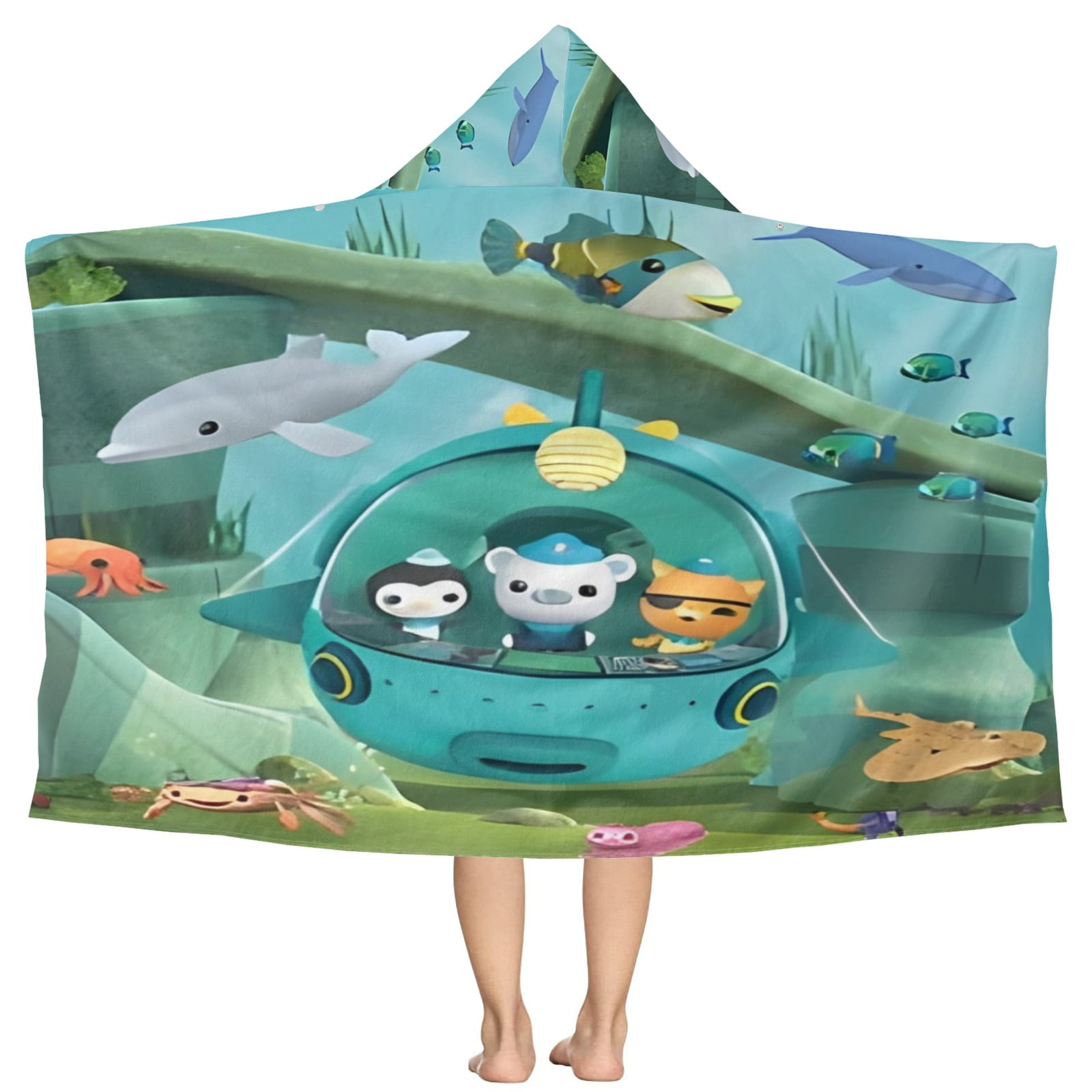Octonauts Pattern Beach Poncho - Microfiber - Towel - Kids Lightweight ...