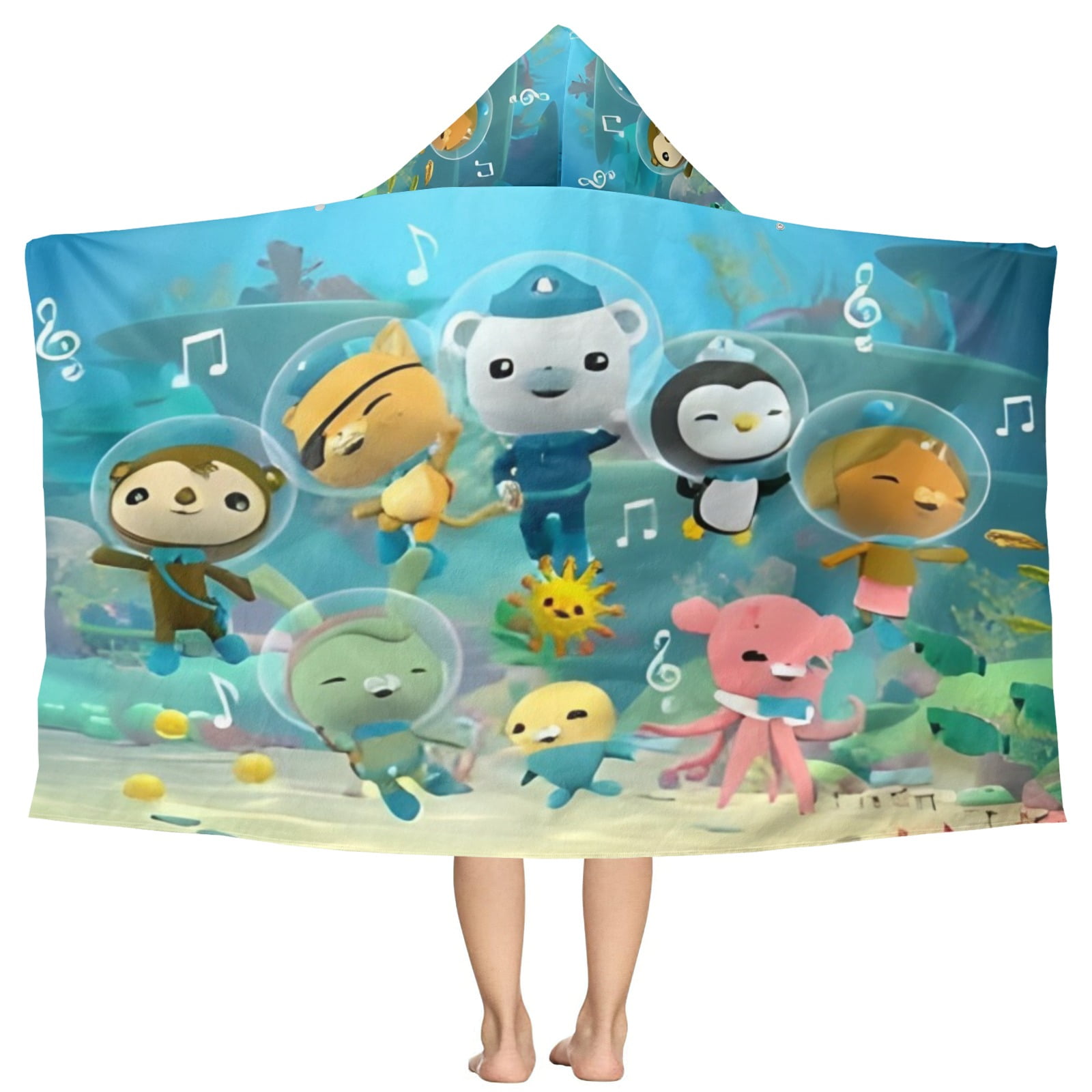 Octonauts Pattern Beach Poncho - Microfiber - Towel - Kids Lightweight ...