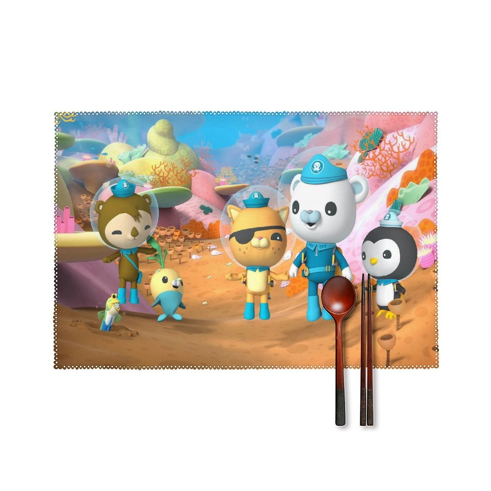 Octonauts Placemats Set of 4 - Heat Resistant Non-Slip Place Mats for ...