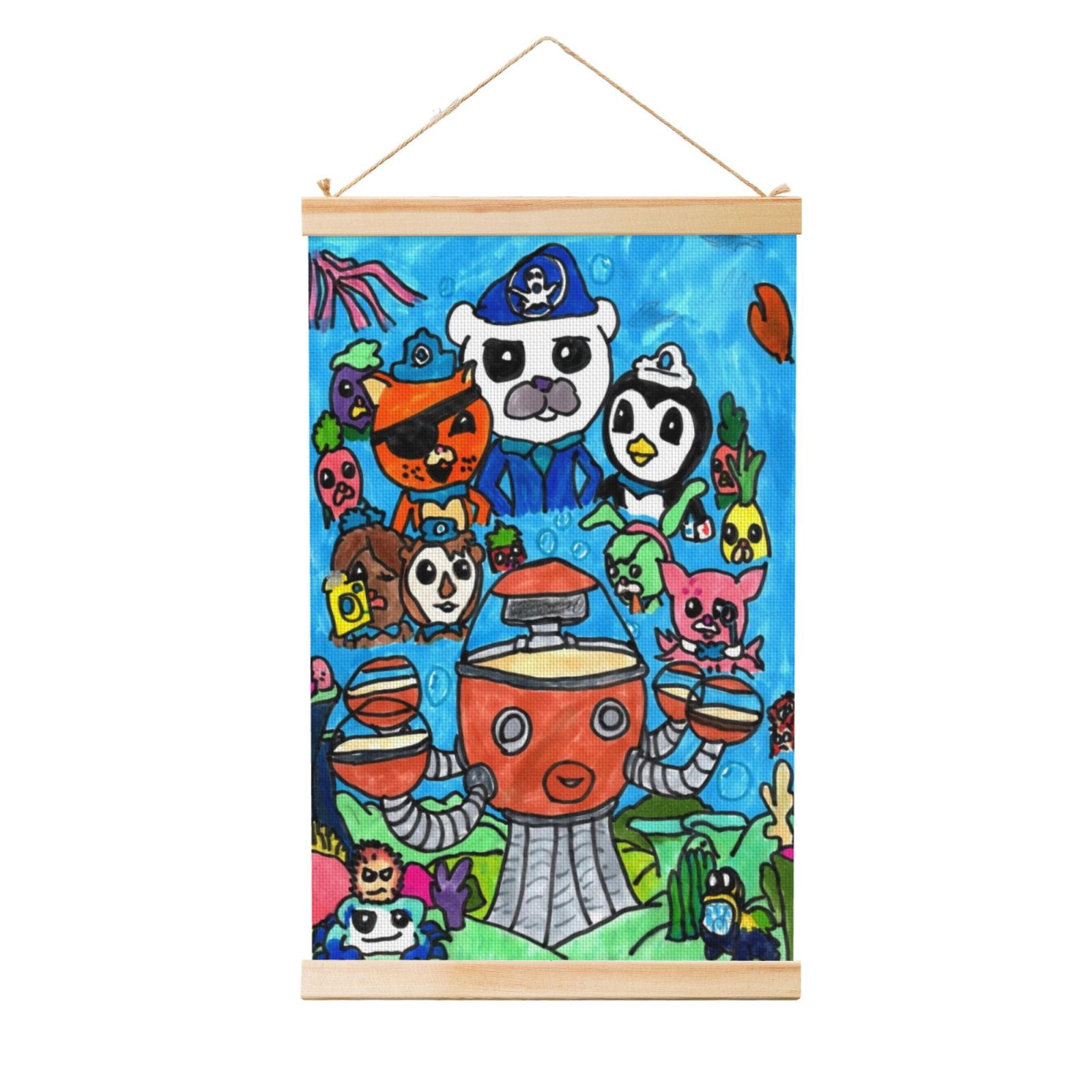 Octonauts Poster Canvas Wooden Shaft Hanging Poster Home Decor ...