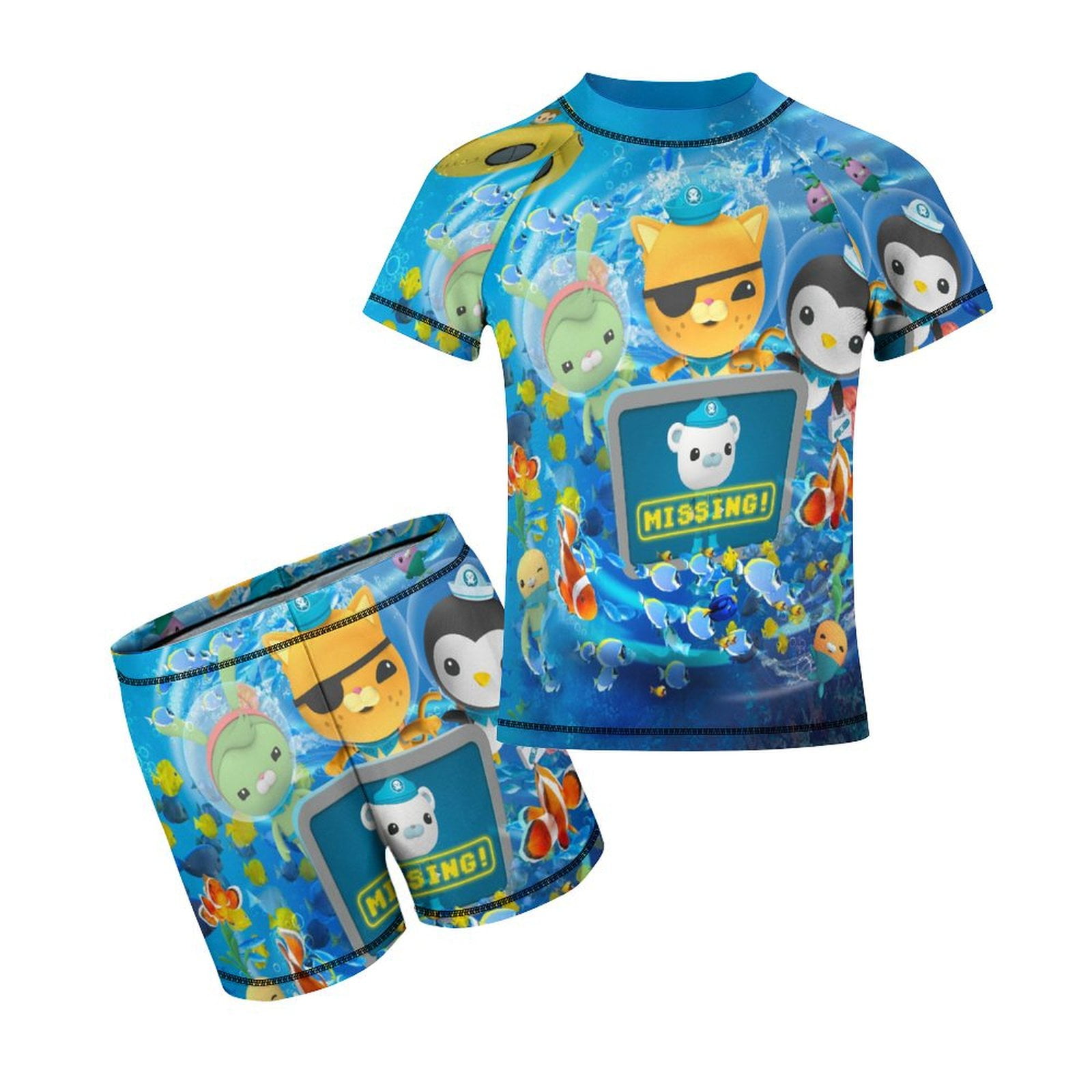 Octonauts Rash Guard Set 2 Piece Short Sleeve Swim Shirts with Trunks ...
