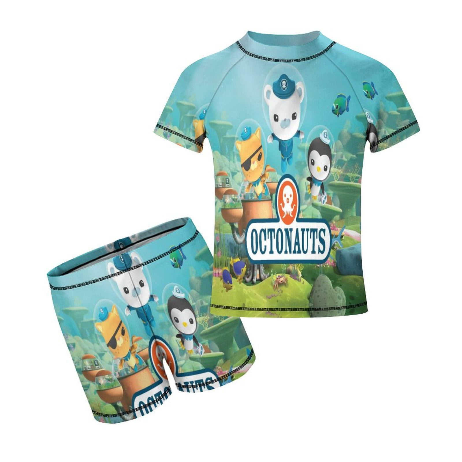 Octonauts Rash Guard Set 2 Piece Short Sleeve Swim Shirts with Trunks ...