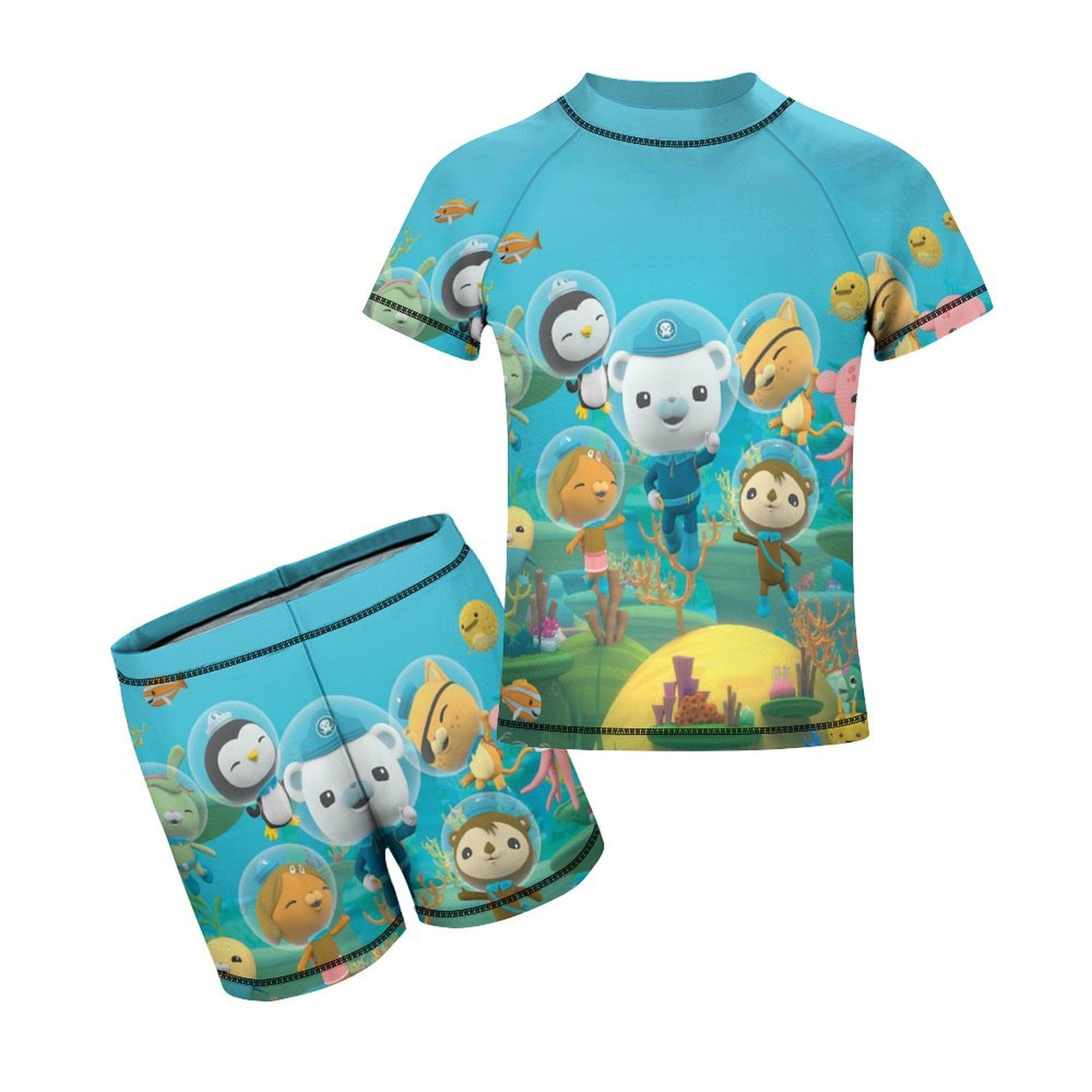 Octonauts Rash Guard Set 2 Piece Short Sleeve Swim Shirts with Trunks ...