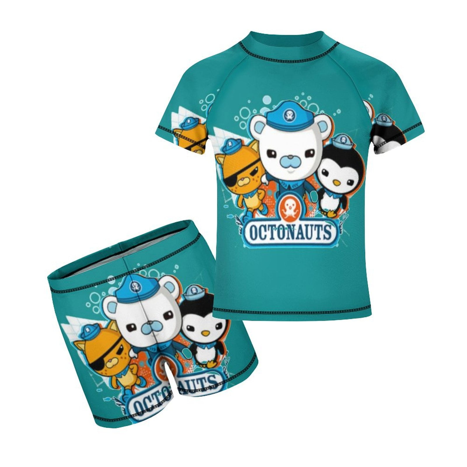 Octonauts Rash Guard Set 2 Piece Short Sleeve Swim Shirts with Trunks ...